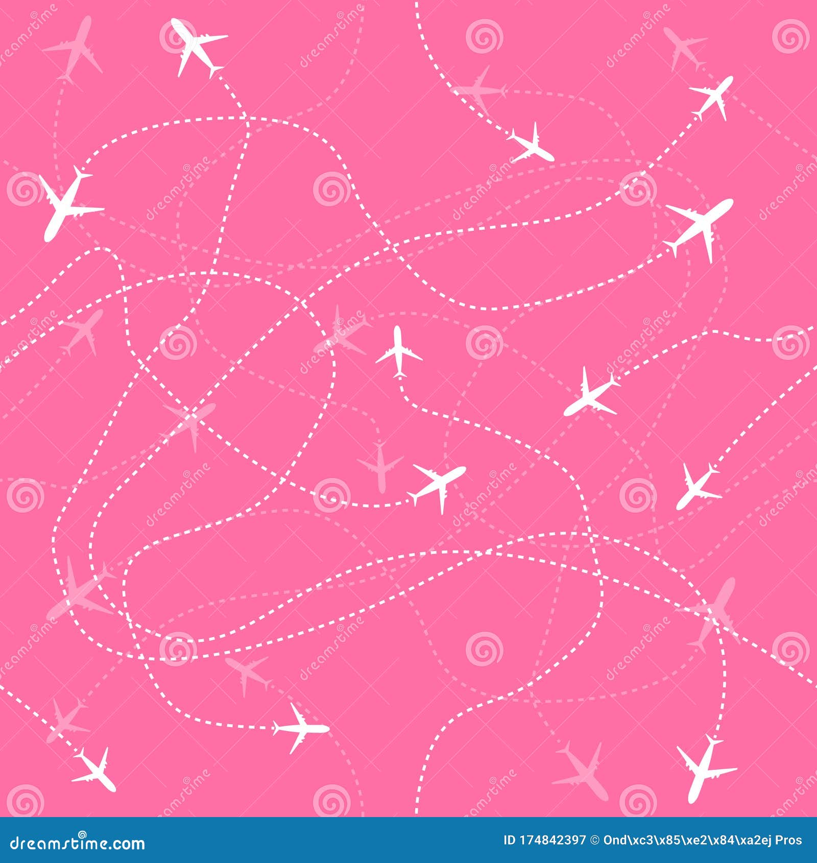 Travel Aircraft Seamless Pattern. Fly Vector Graphic Background Stock ...