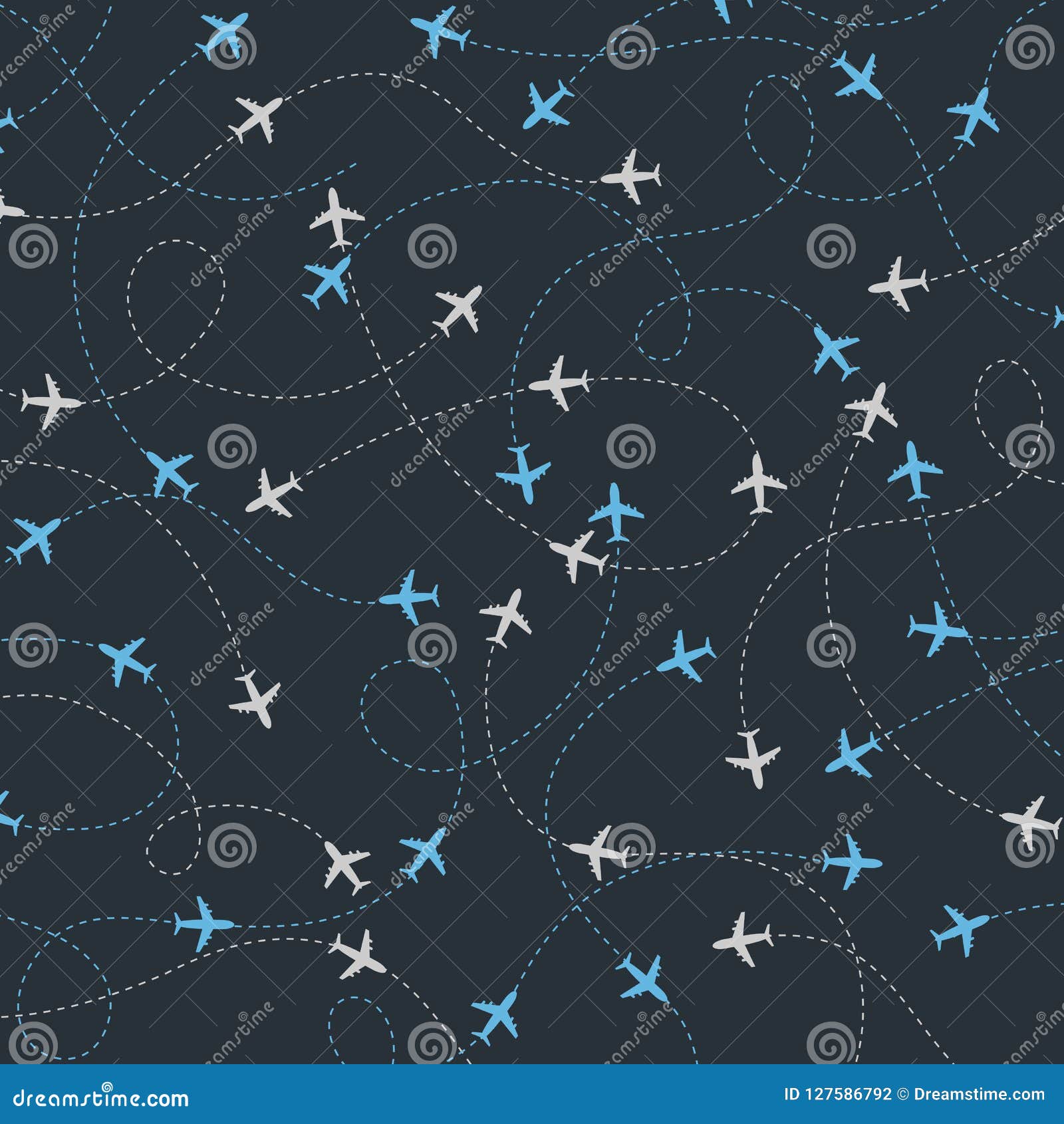 Travel Around the World Airplane Routes Seamless Pattern Stock ...