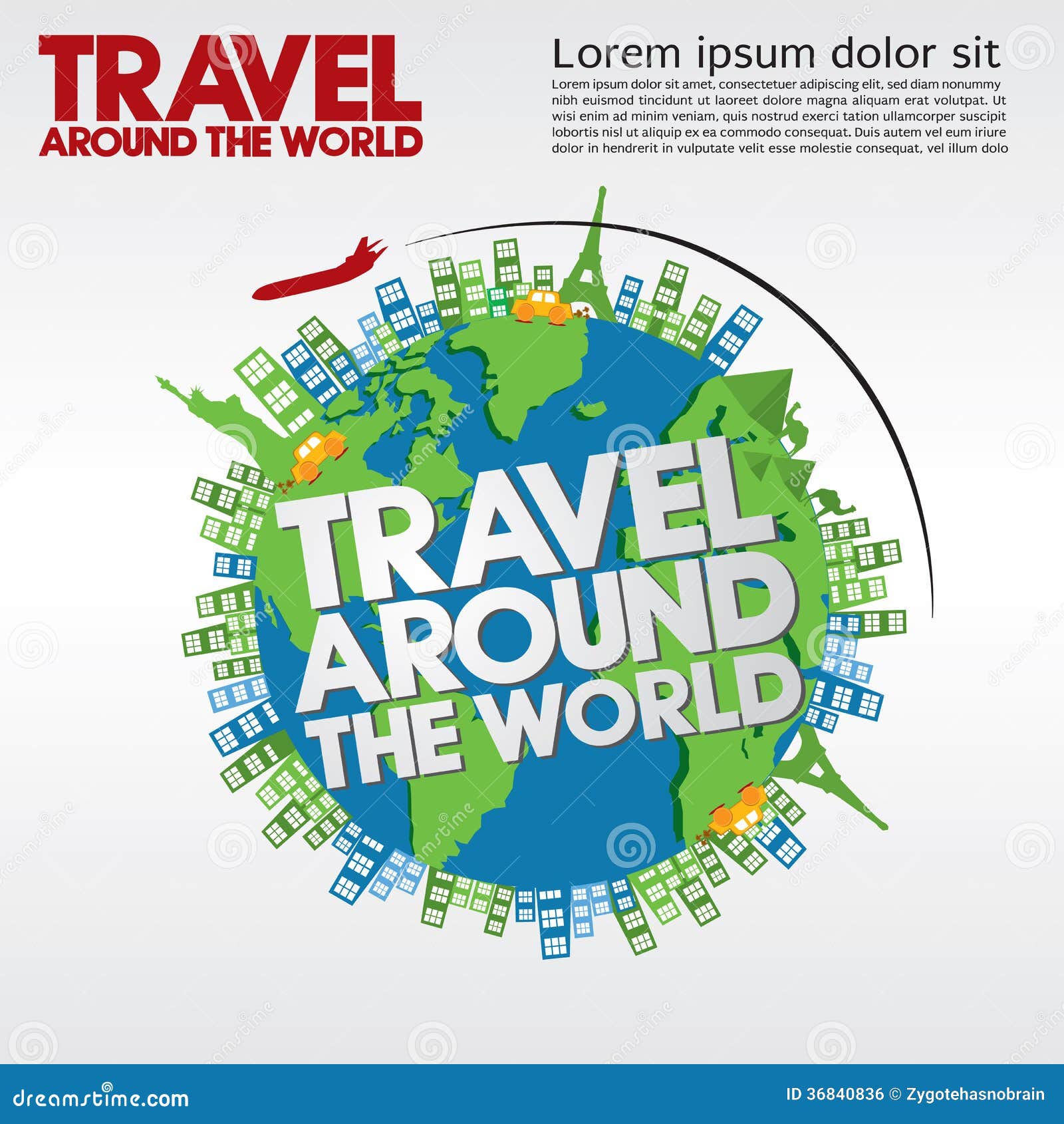 Travel Around the World. stock vector. Illustration of blue - 36840836