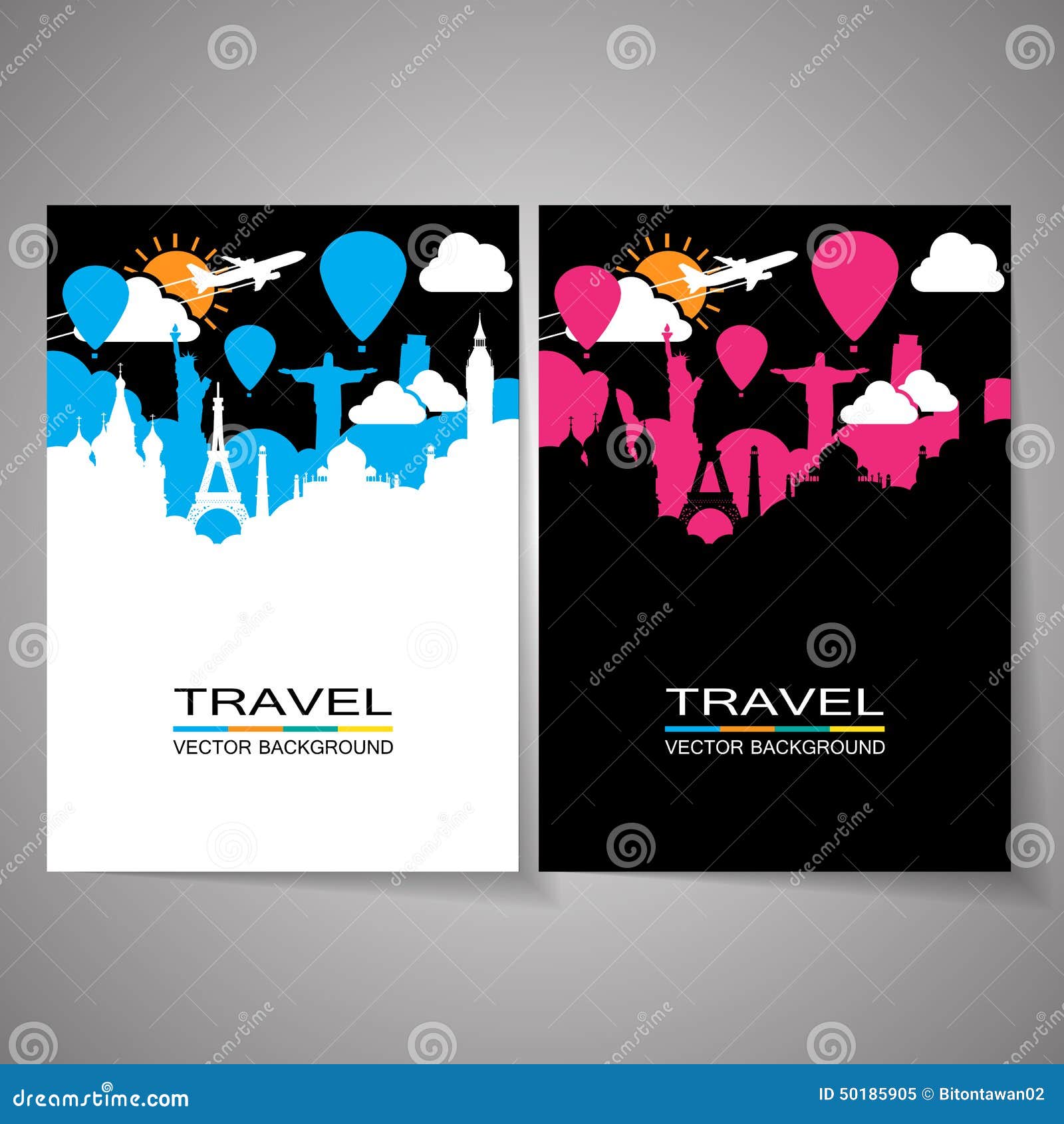 Travel Around The World Vector Landmarks Design. Travel In Famous ...