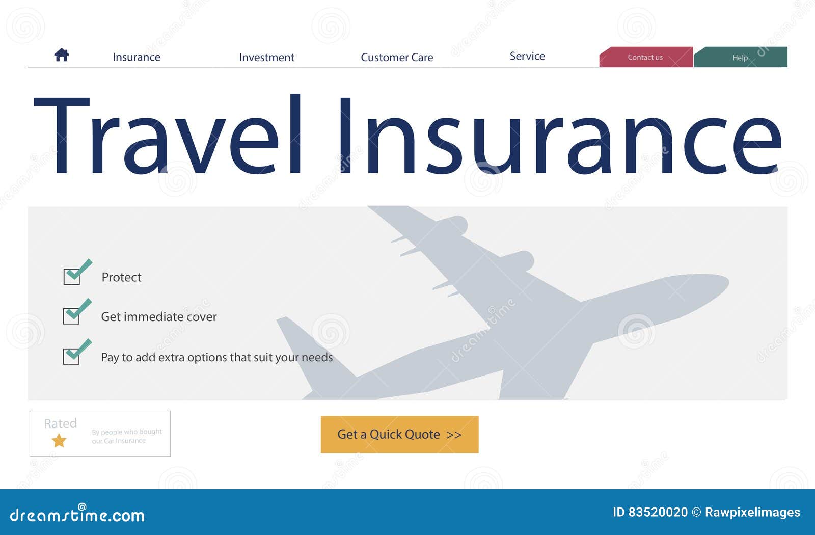 Travel Aviation Insurance Website Concept Stock Illustration ...