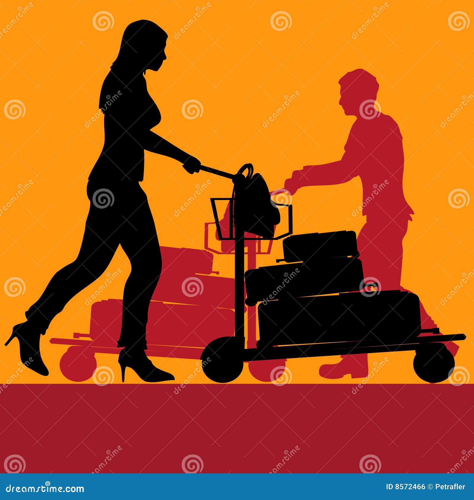 Flying Red Trolleys In Realistic Studio Shot Stock Photography ...