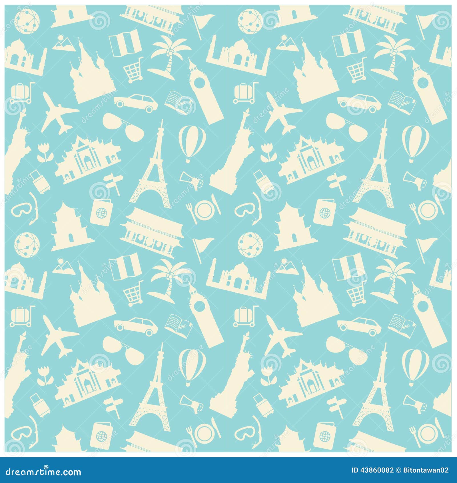 Travel background, pattern stock vector. Illustration of design - 43860082