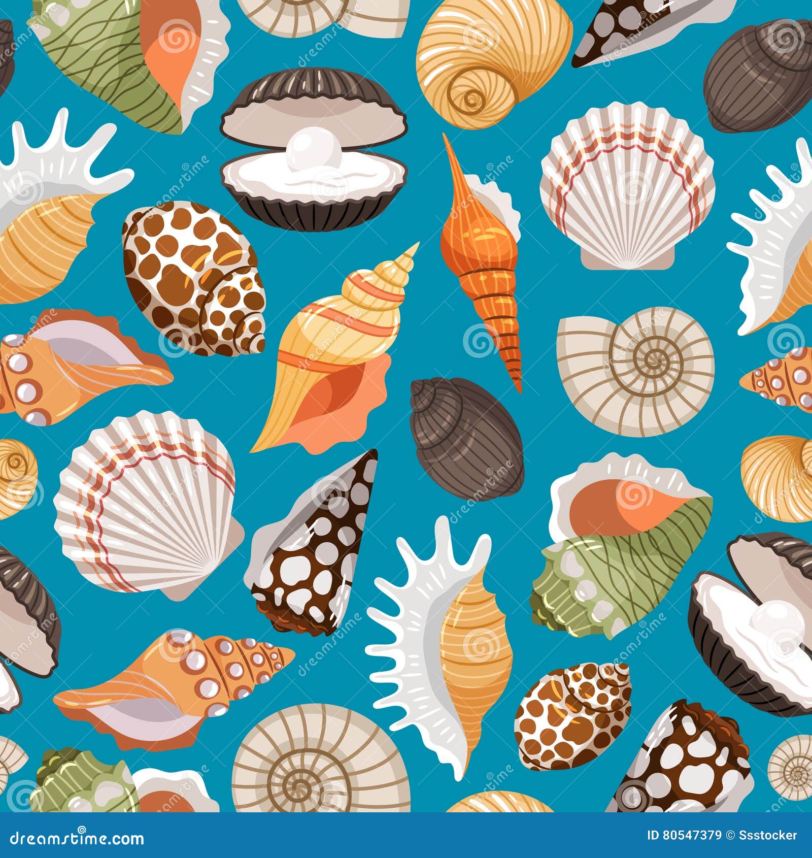 Travel Background With Sea Shells Cartoon Vector | CartoonDealer.com ...