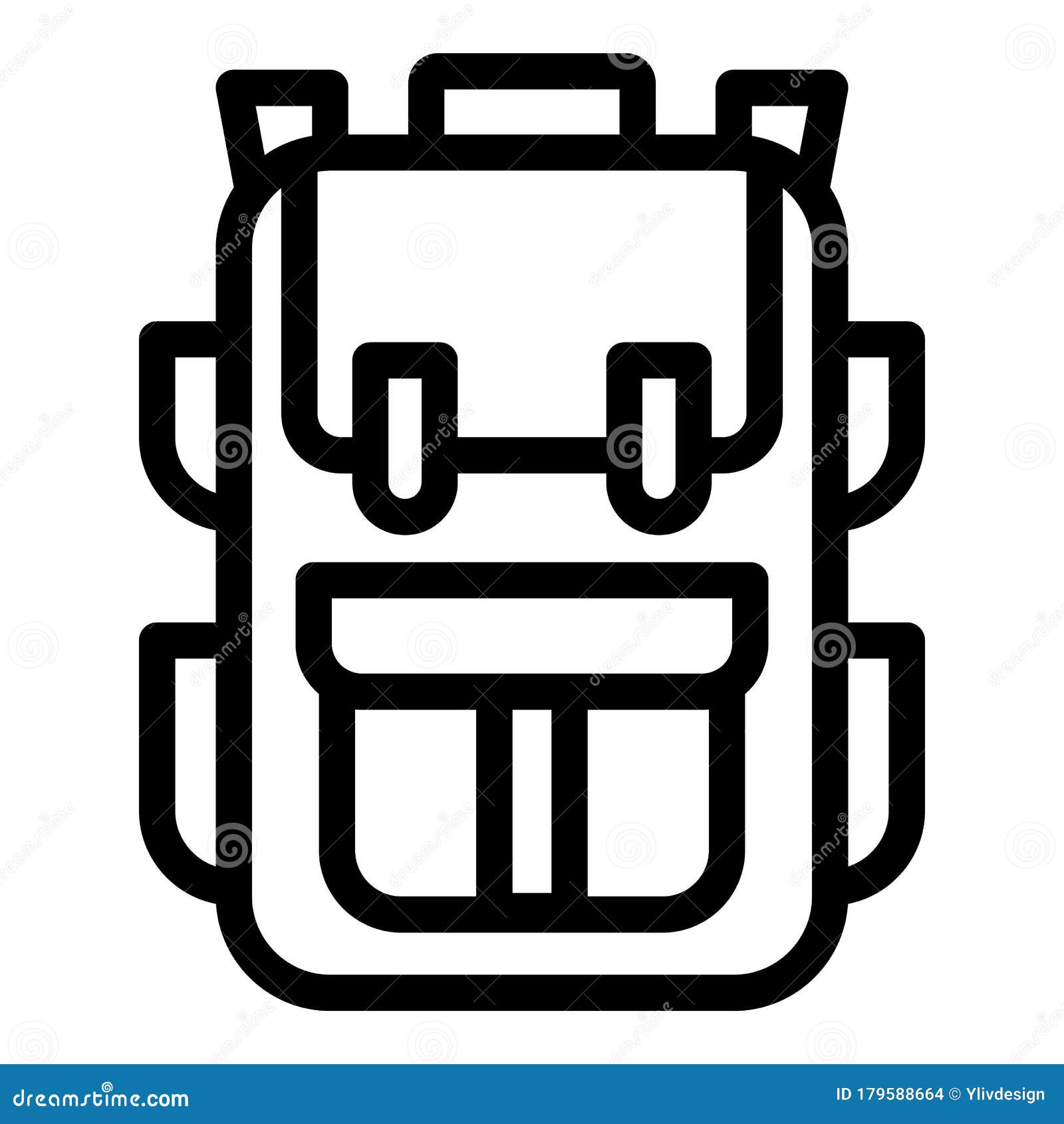 Travel Backpack Icon, Outline Style Stock Vector - Illustration of ...