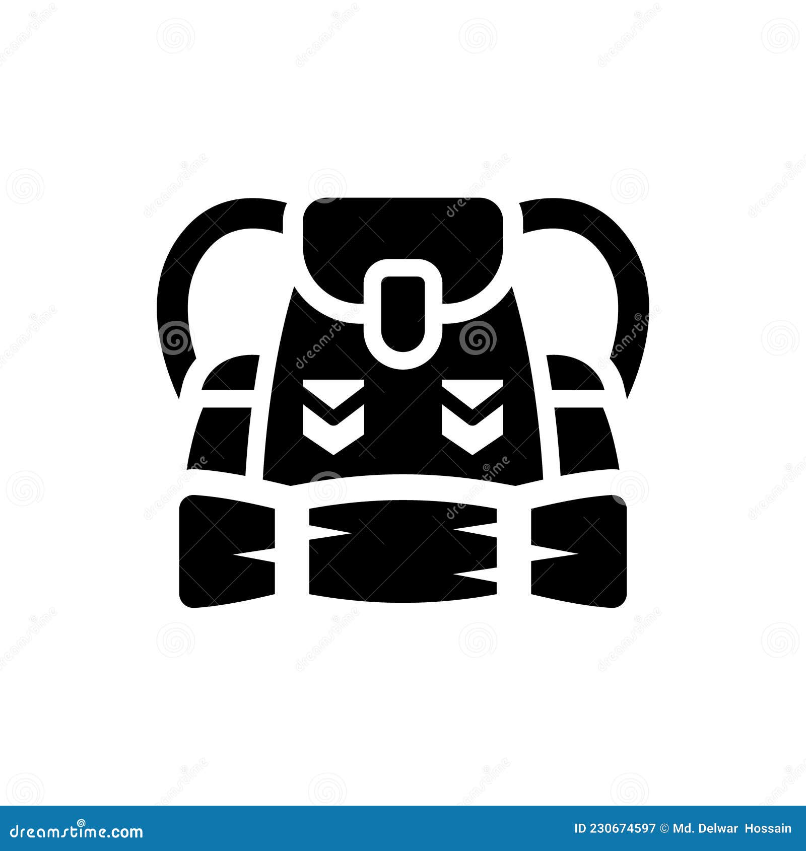 Travel backpack icon stock vector. Illustration of icon - 230674597