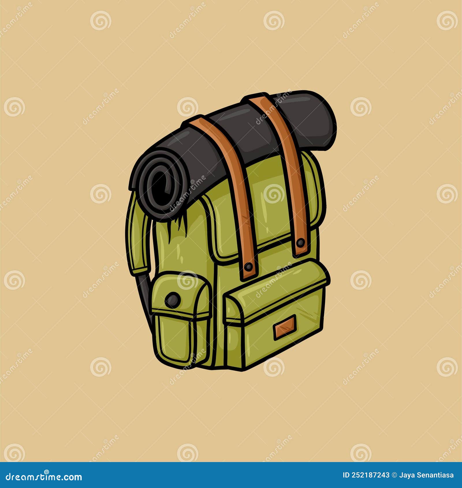 Boy With Backpacks Cartoon Vector Illustration | CartoonDealer.com ...