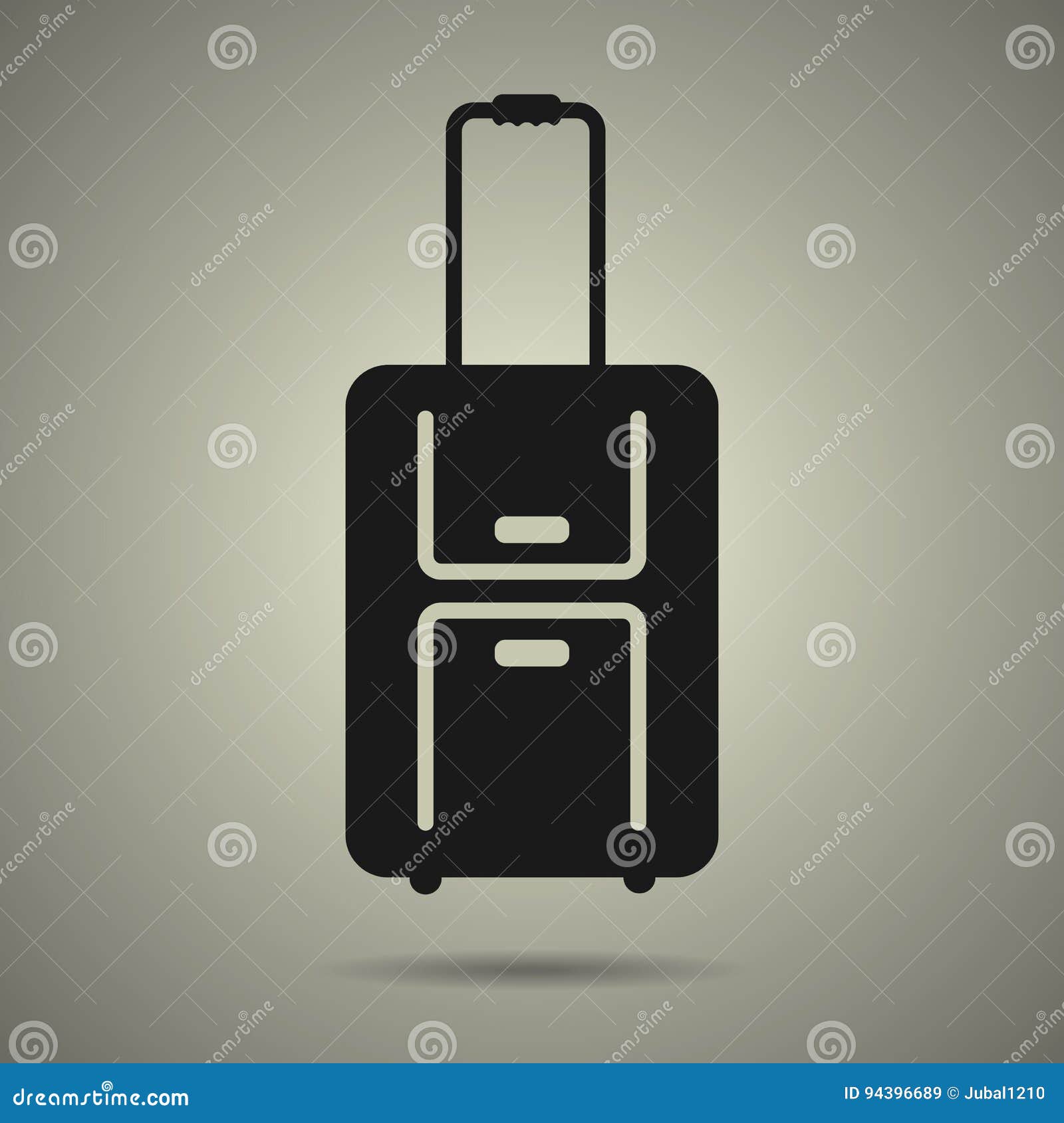 Travel Bag Icon in Black and White Style Stock Vector - Illustration of ...