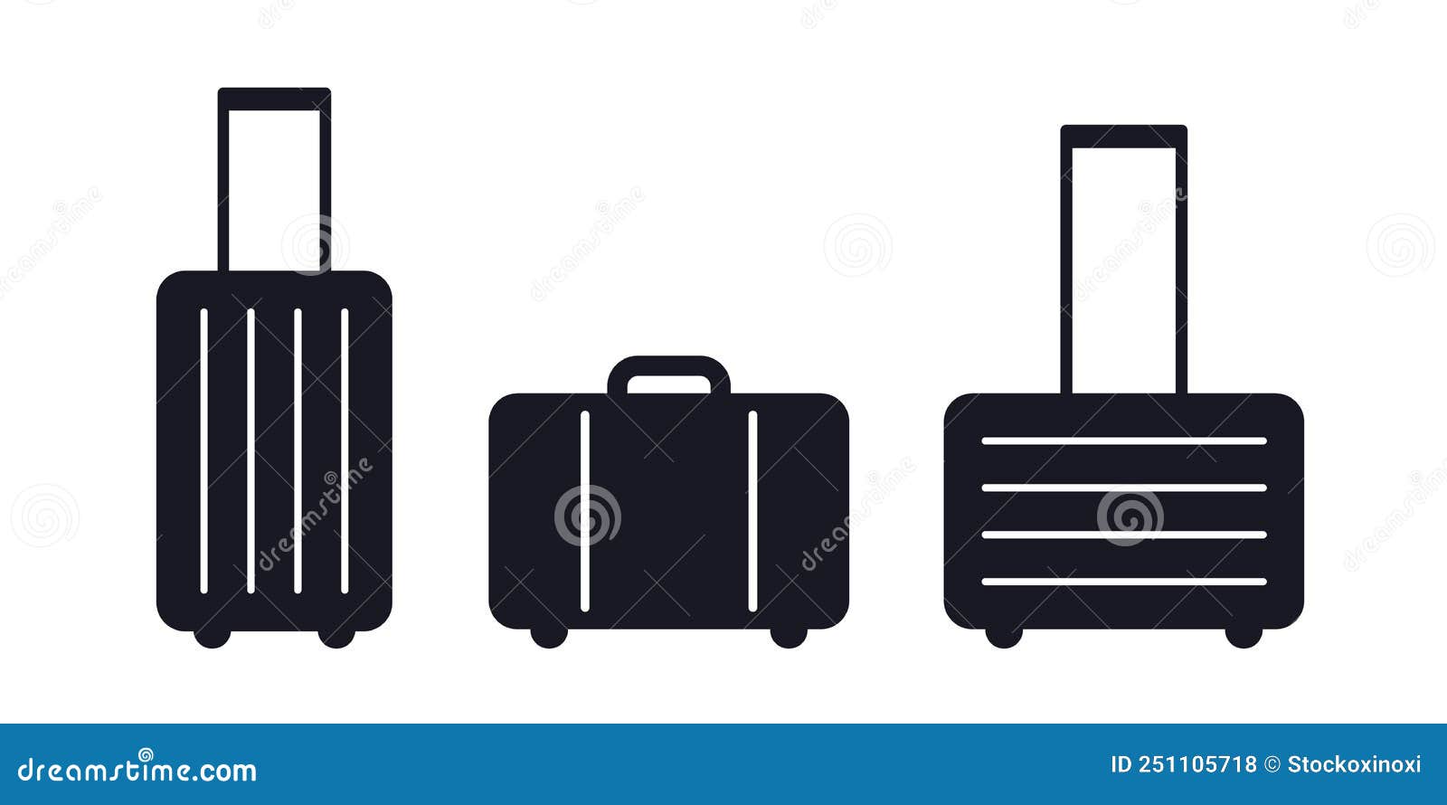 Travel Baggage and Suitcase Symbols Vector Icons Stock Vector ...
