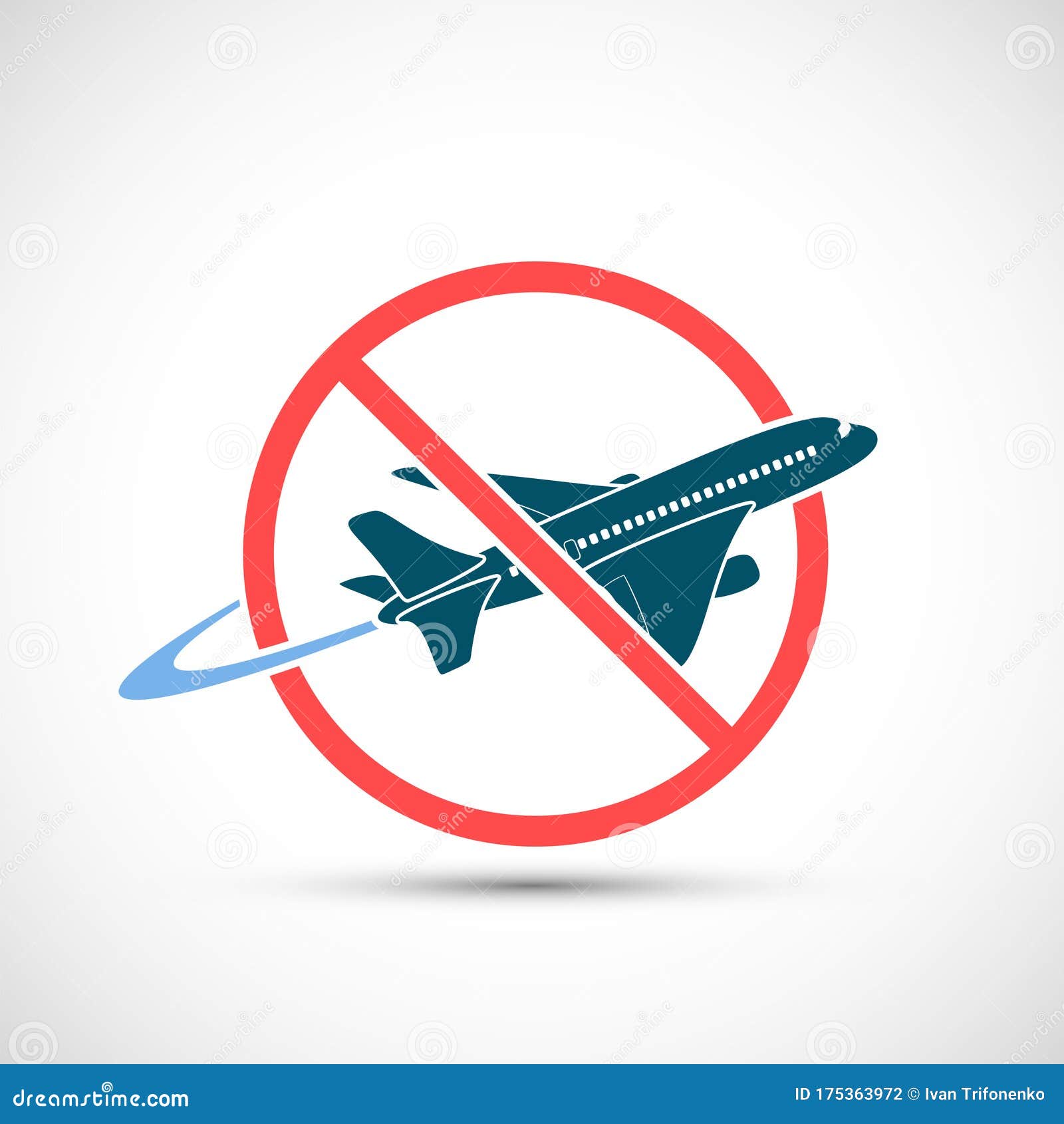Travel Ban. Airplane Icon in a Warning Sign Stock Vector - Illustration ...