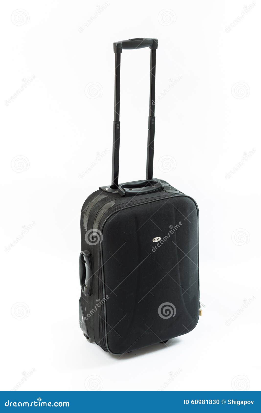 Travel black Suitcase stock photo. Image of front, leather - 60981830