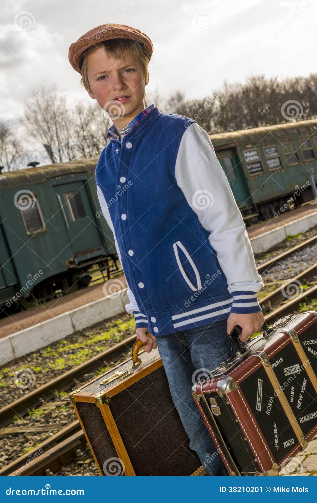 Travel boy stock image. Image of portrait, wagons, railroad - 38210201