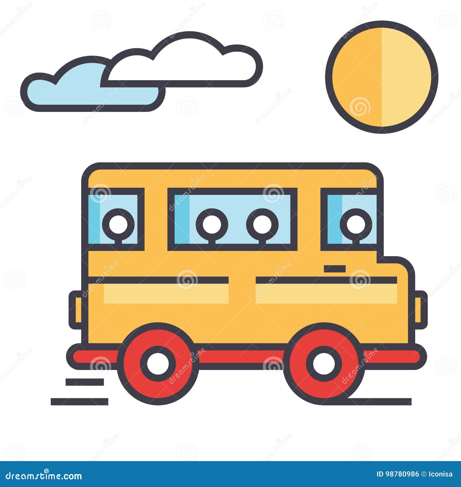 Travel bus concept. stock vector. Illustration of stop - 98780986