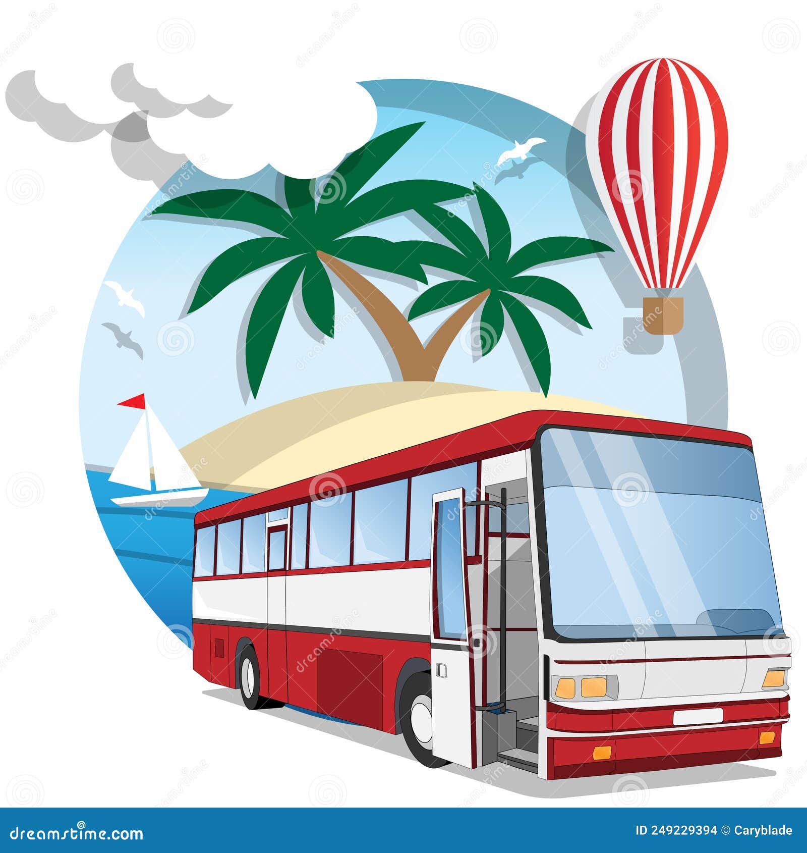 Travel by bus. stock illustration. Illustration of element - 249229394