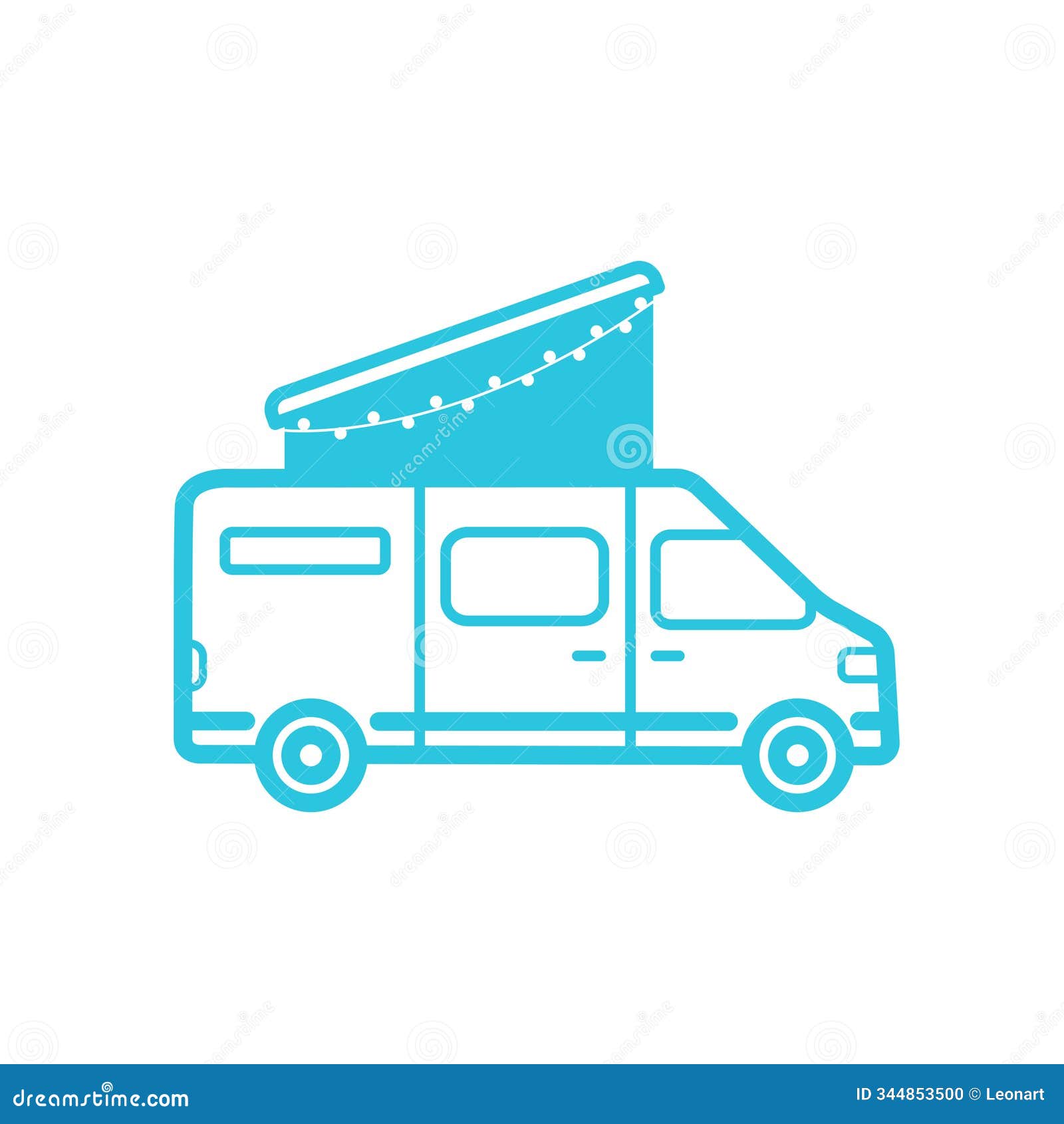 Campervan Icon Front View. Isolated On White Background. Vector ...