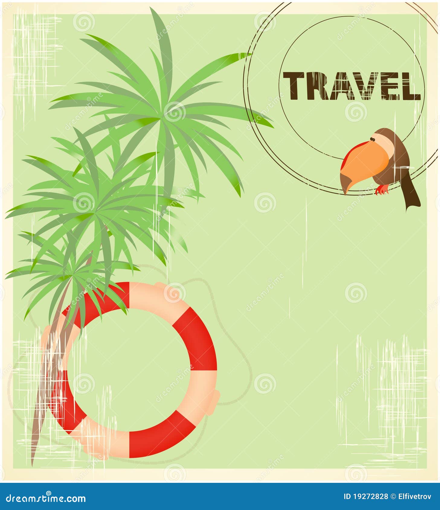 Travel card stock vector. Illustration of rubber, design - 19272828
