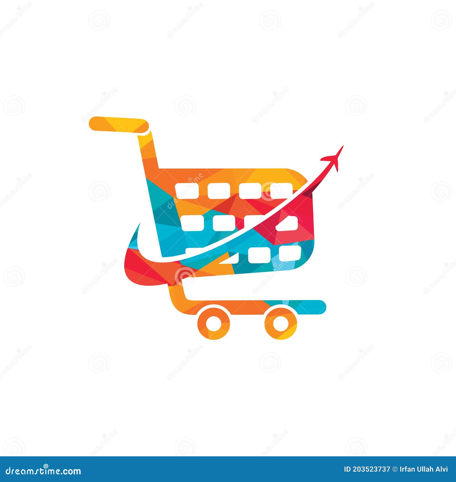 Travel Cart Vector Logo Design Template. Stock Vector - Illustration of ...