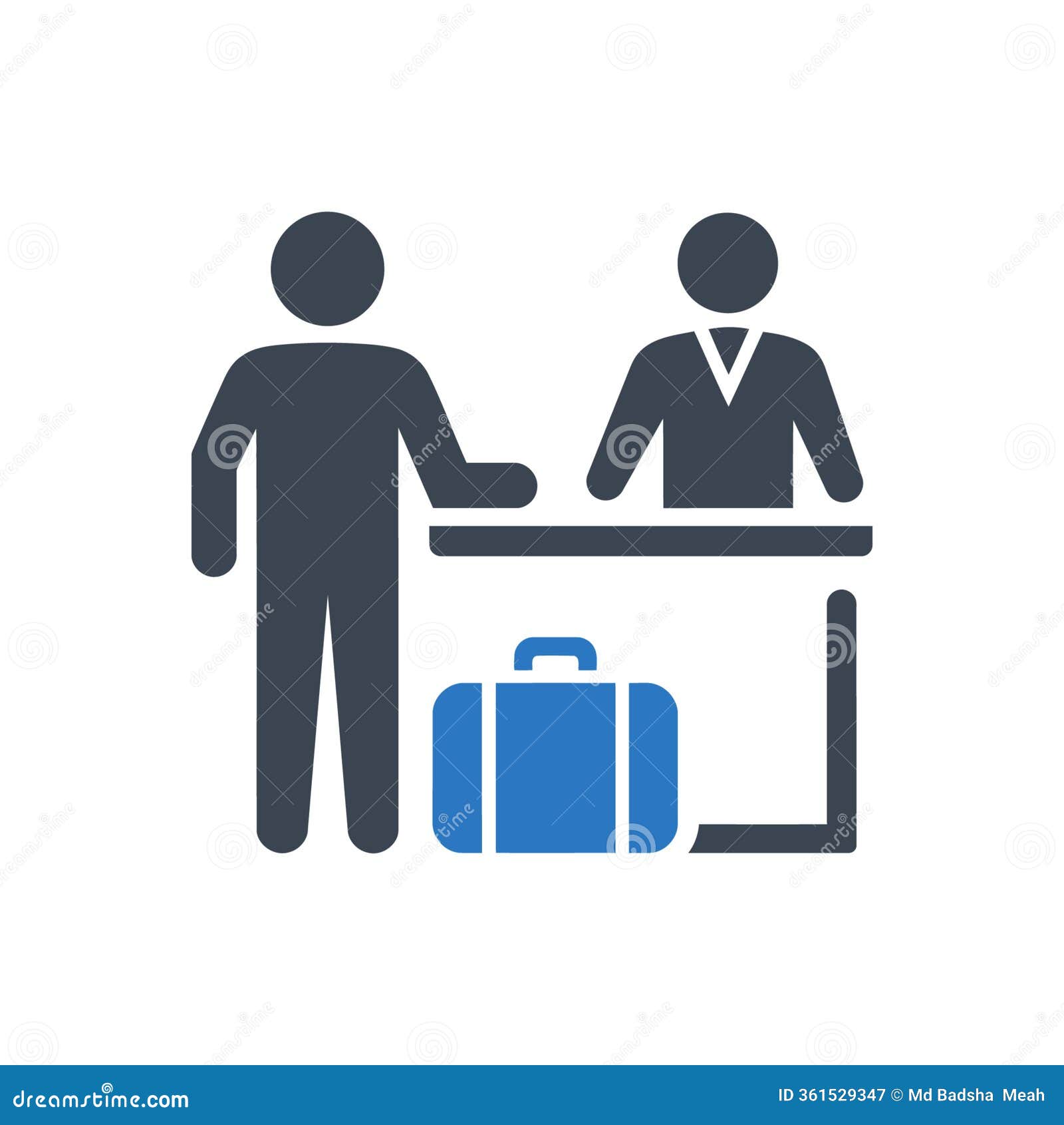 Travel Check-in Icon stock illustration. Illustration of icon - 361529347
