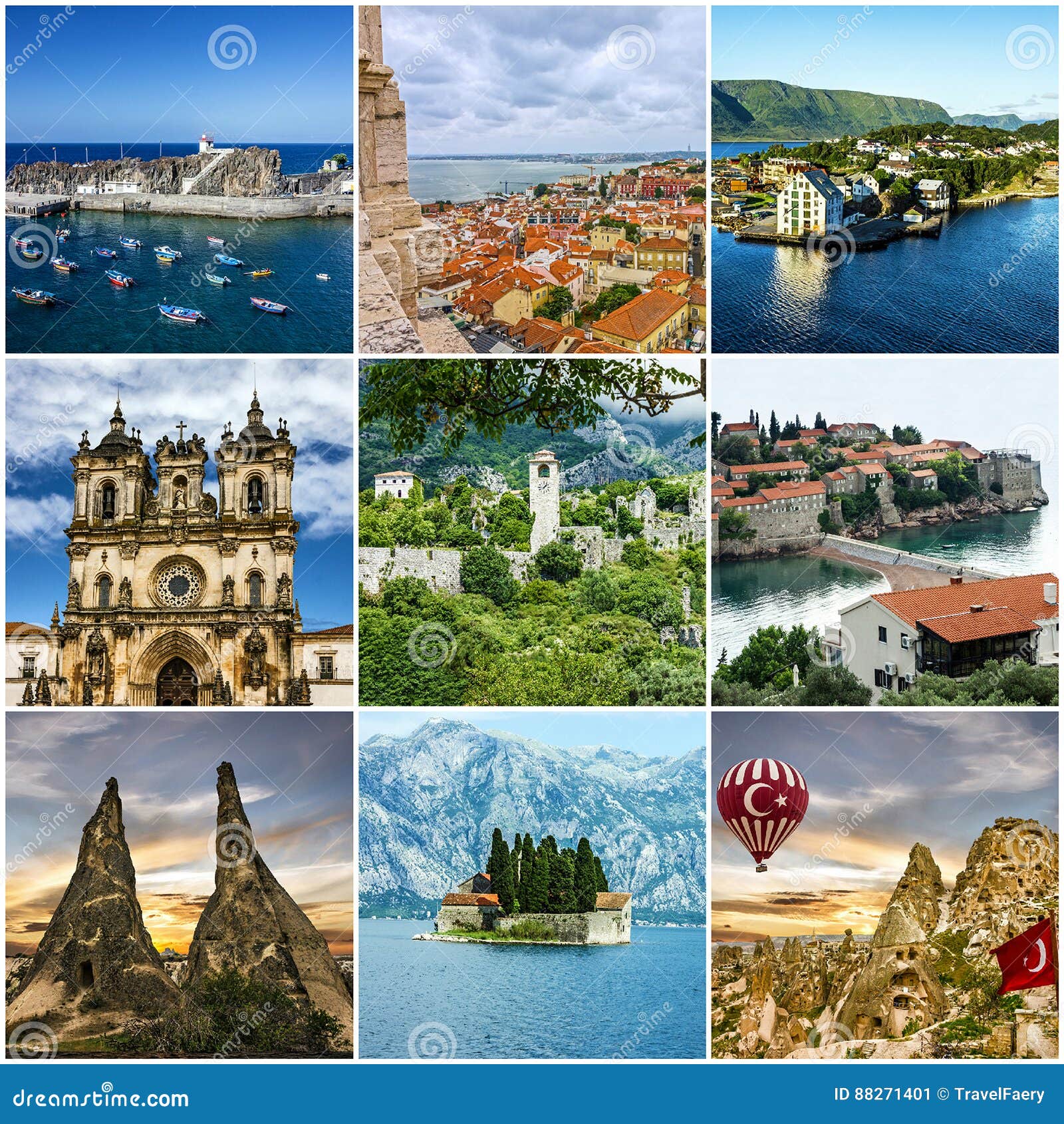 Travel Collage European Landmarks Architecture Stock Image - Image of ...