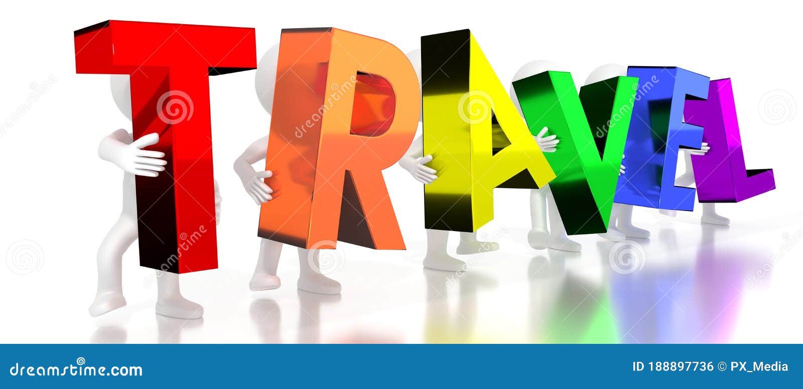 Travel - Colorful Letters - 3D Illustration Stock Illustration ...