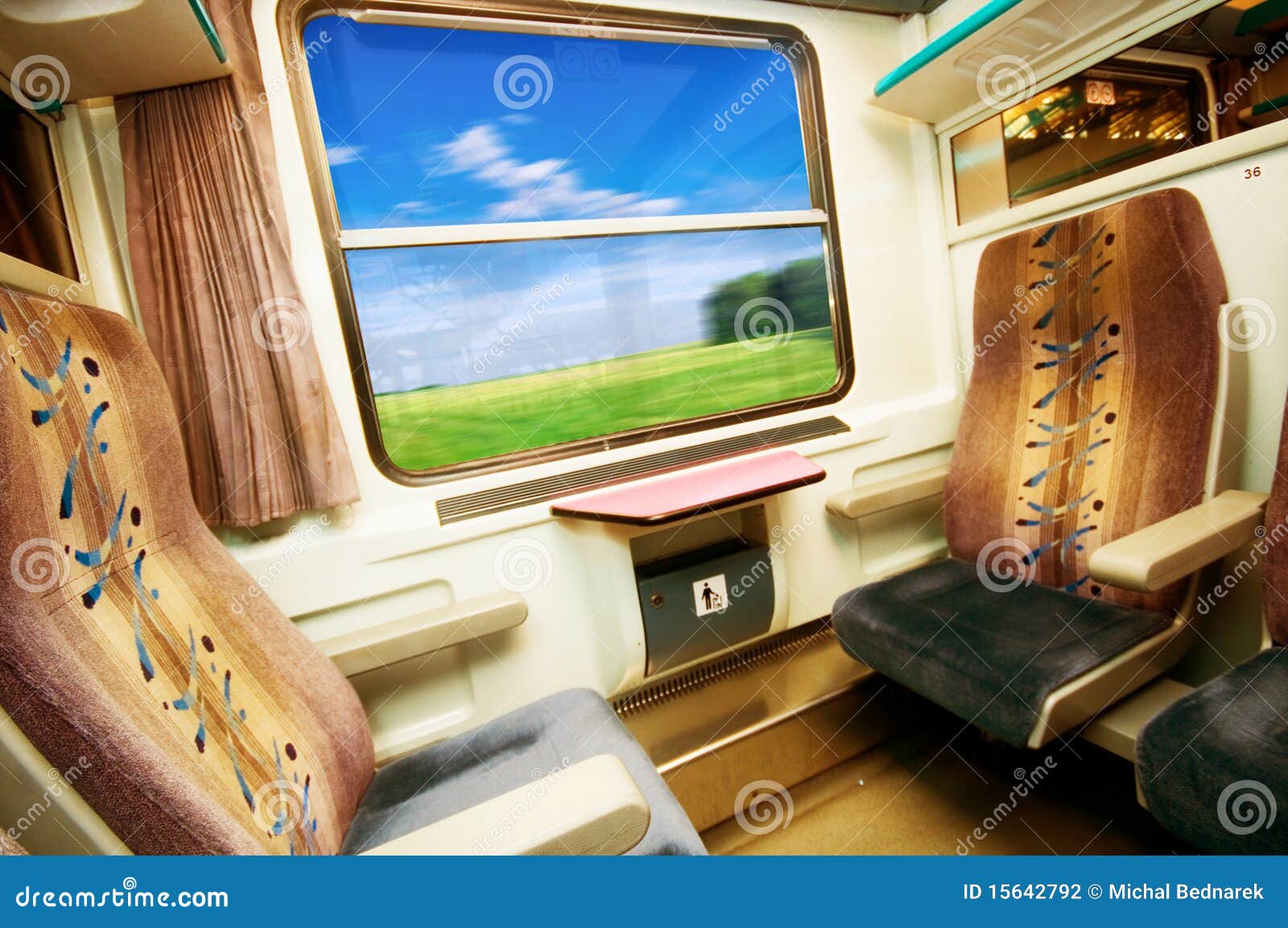 Travel in Comfortable Train. Stock Photo - Image of indoor, gold: 15642792