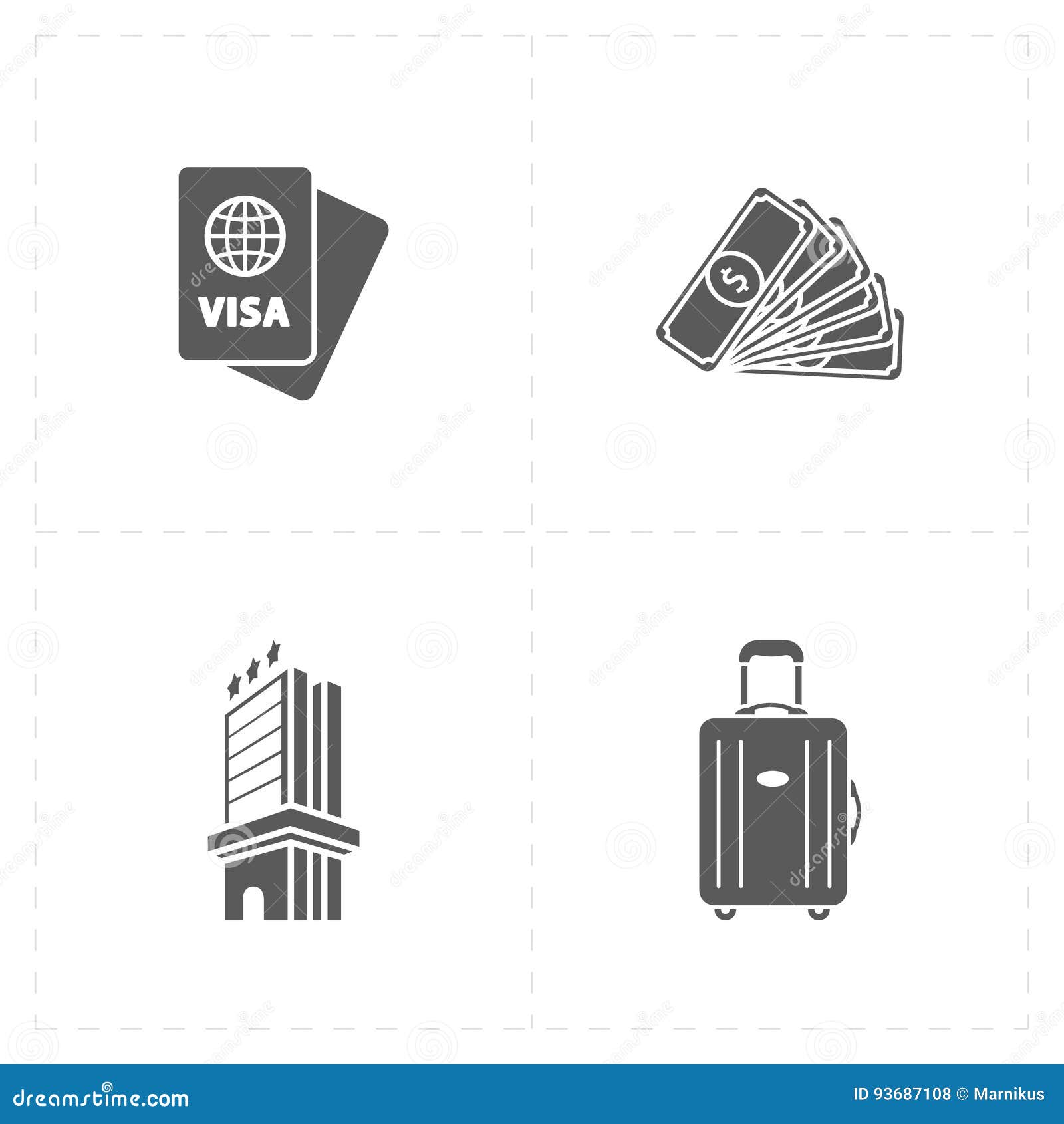 Travel company icons stock vector. Illustration of earn - 93687108