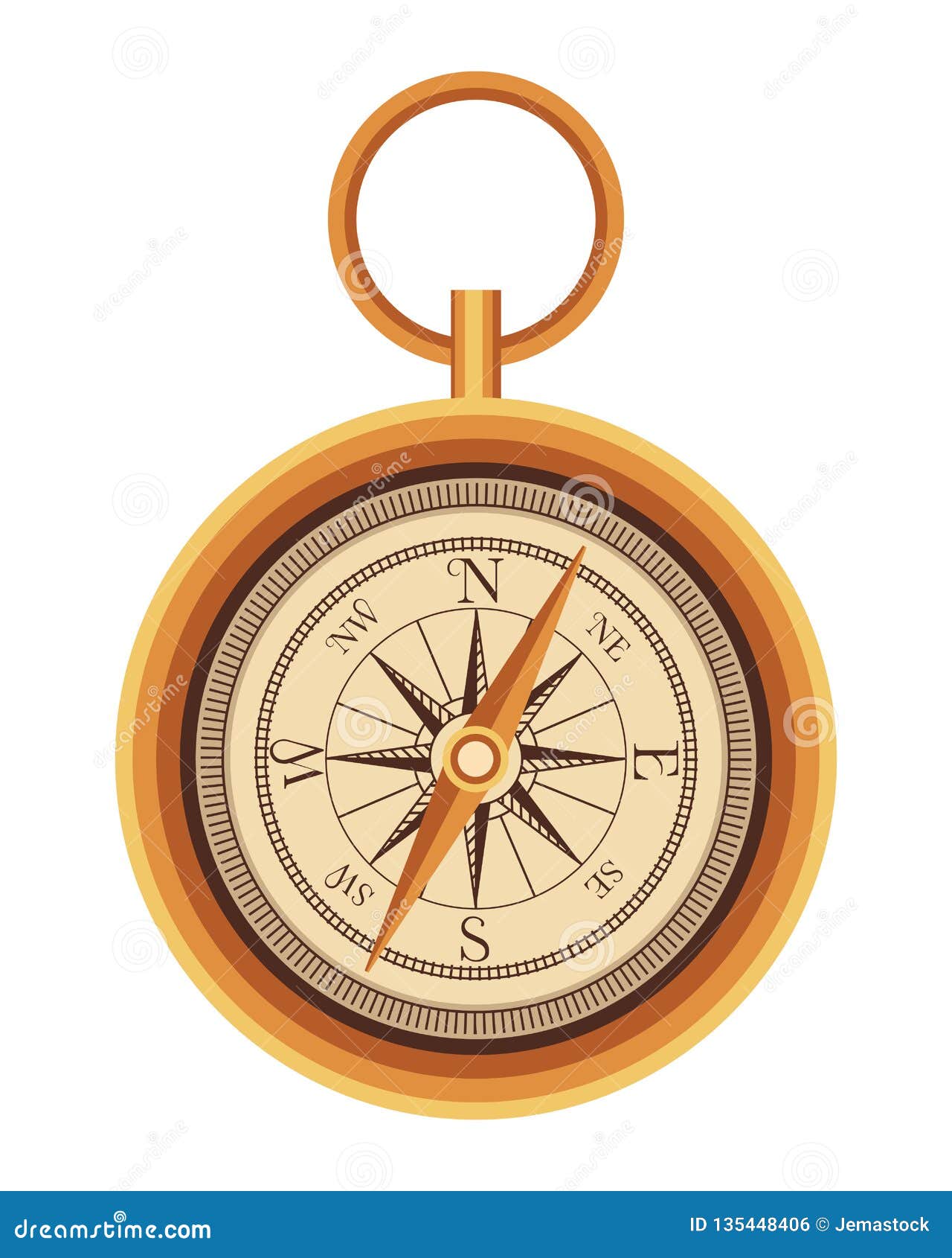 Travel compass icon stock vector. Illustration of sign - 135448406