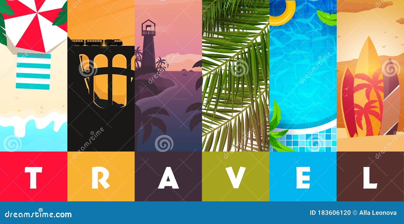Travel Concept Background. Summer Concept. Header Format with Vertical ...
