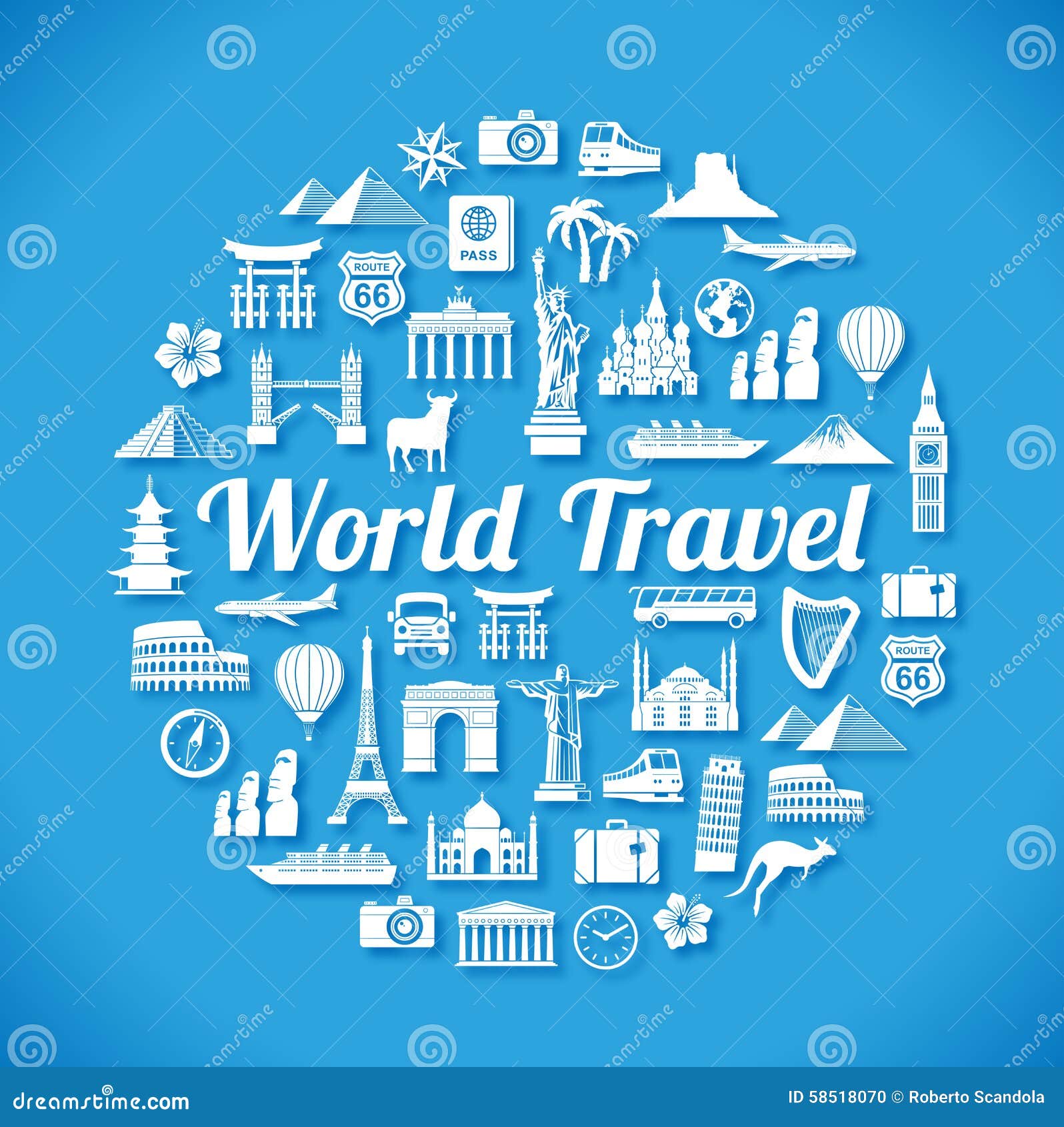 Travel Concept design stock vector. Illustration of balloon - 58518070