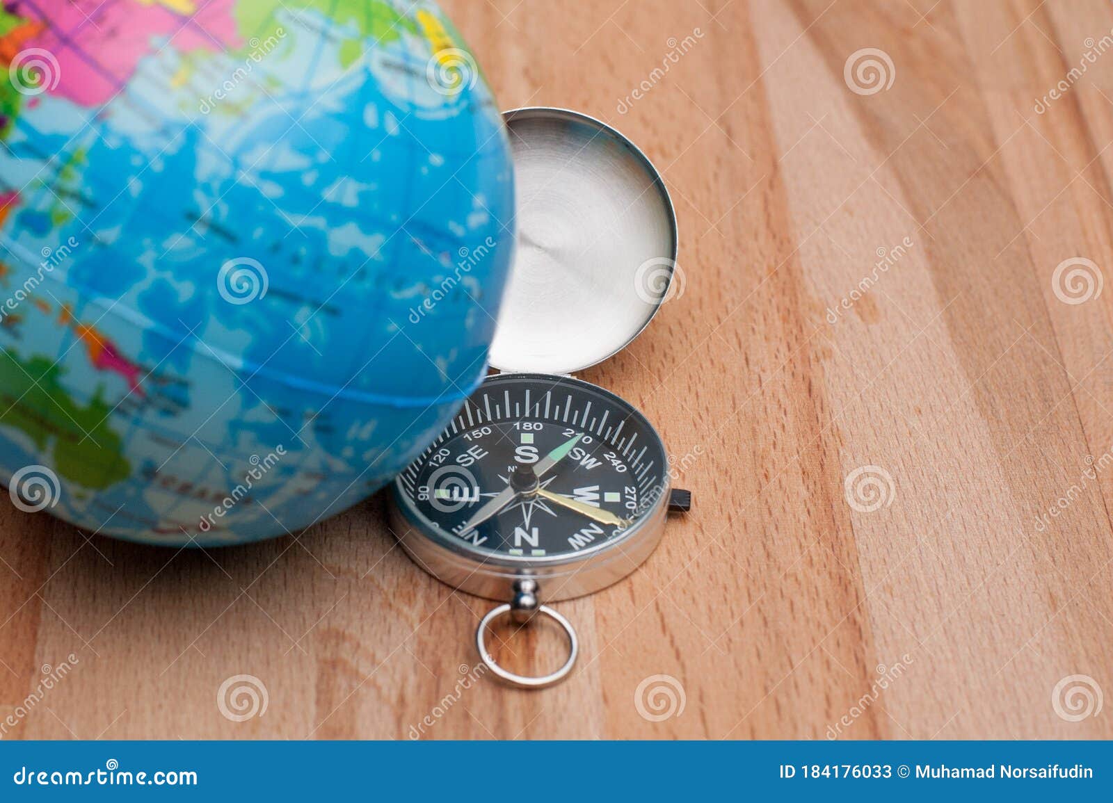 Travel Concept.Globe and Compass Stock Image - Image of north, island ...