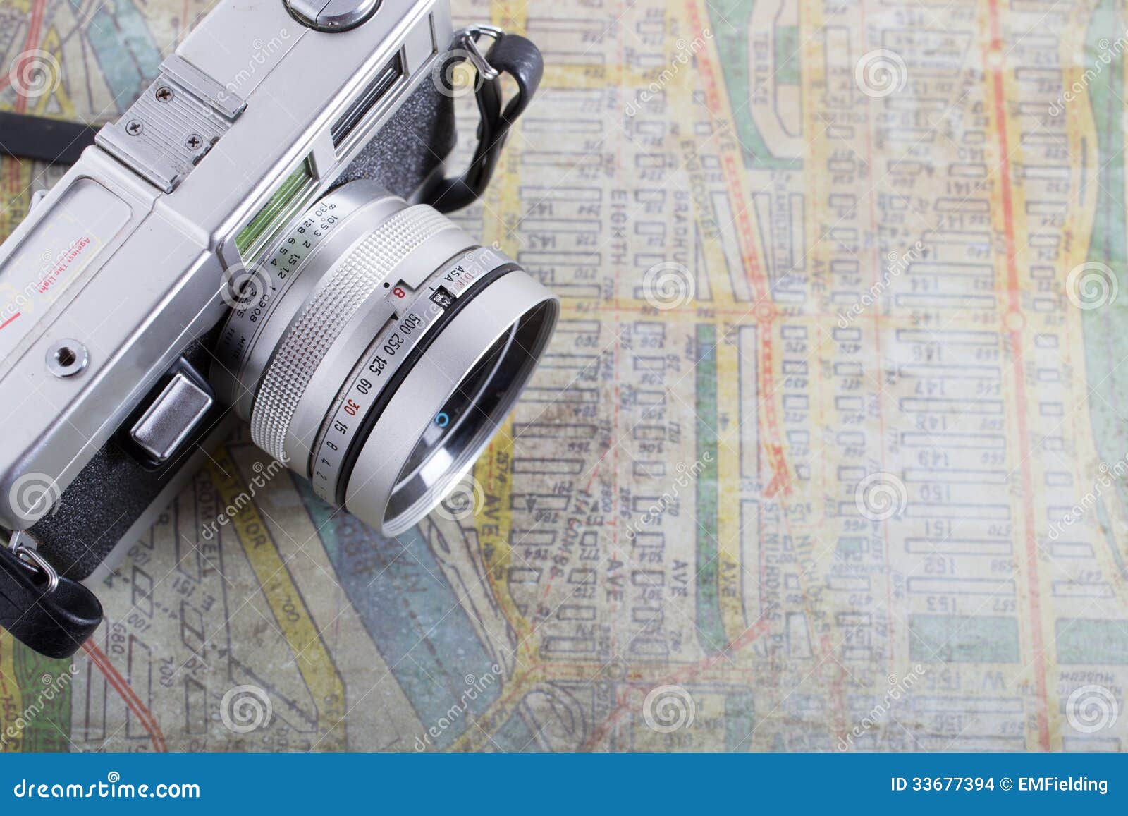 Travel Concept with Map and Camera Stock Photo - Image of travel, copy ...