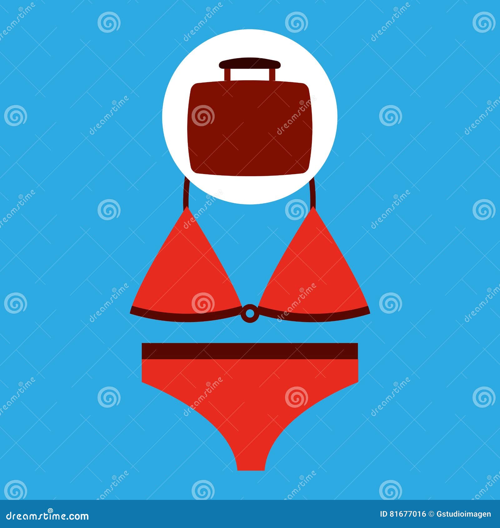 Travel Concept Red Bikini Design Stock Vector - Illustration of graphic ...