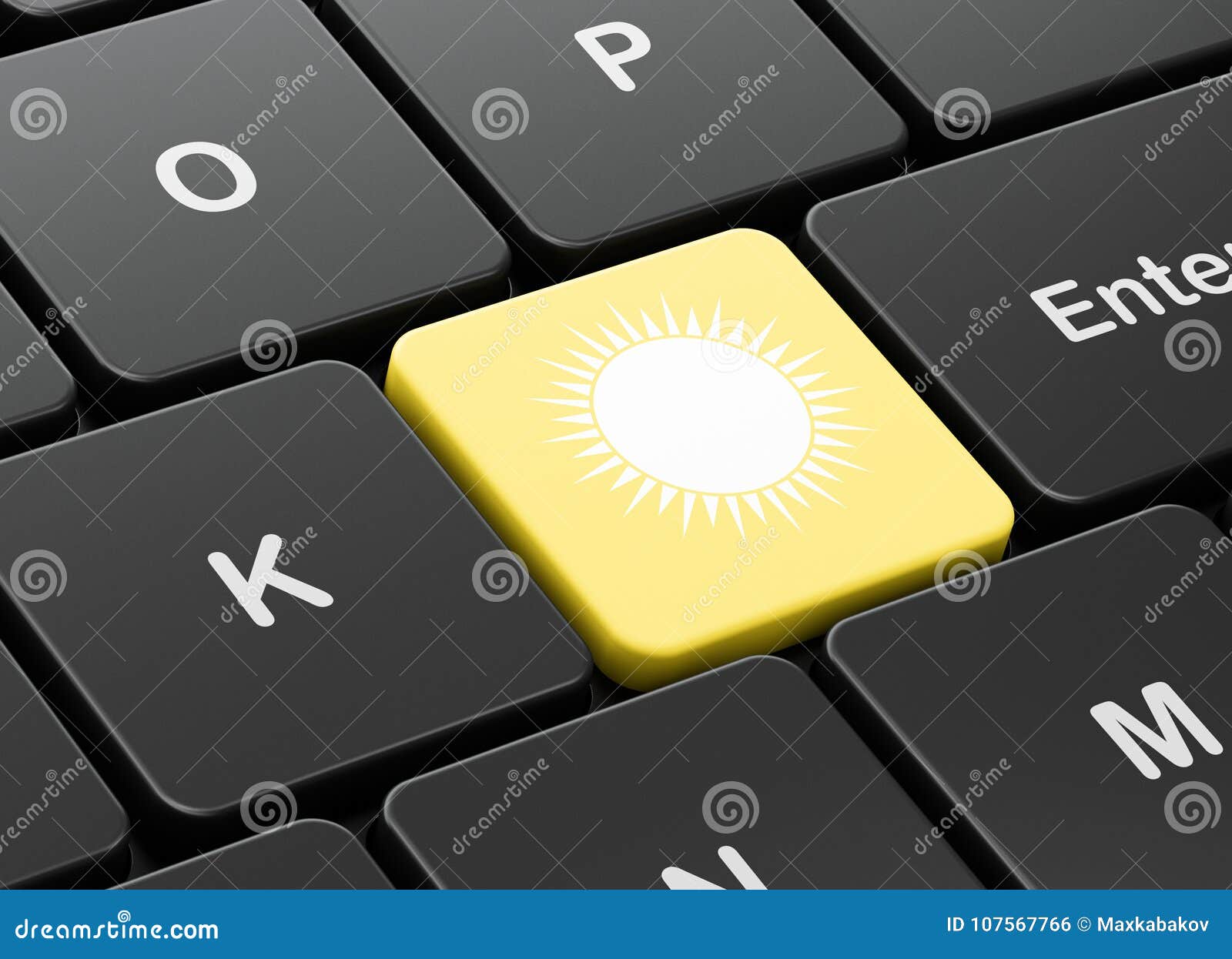 Travel Concept: Sun on Computer Keyboard Background Stock Illustration ...
