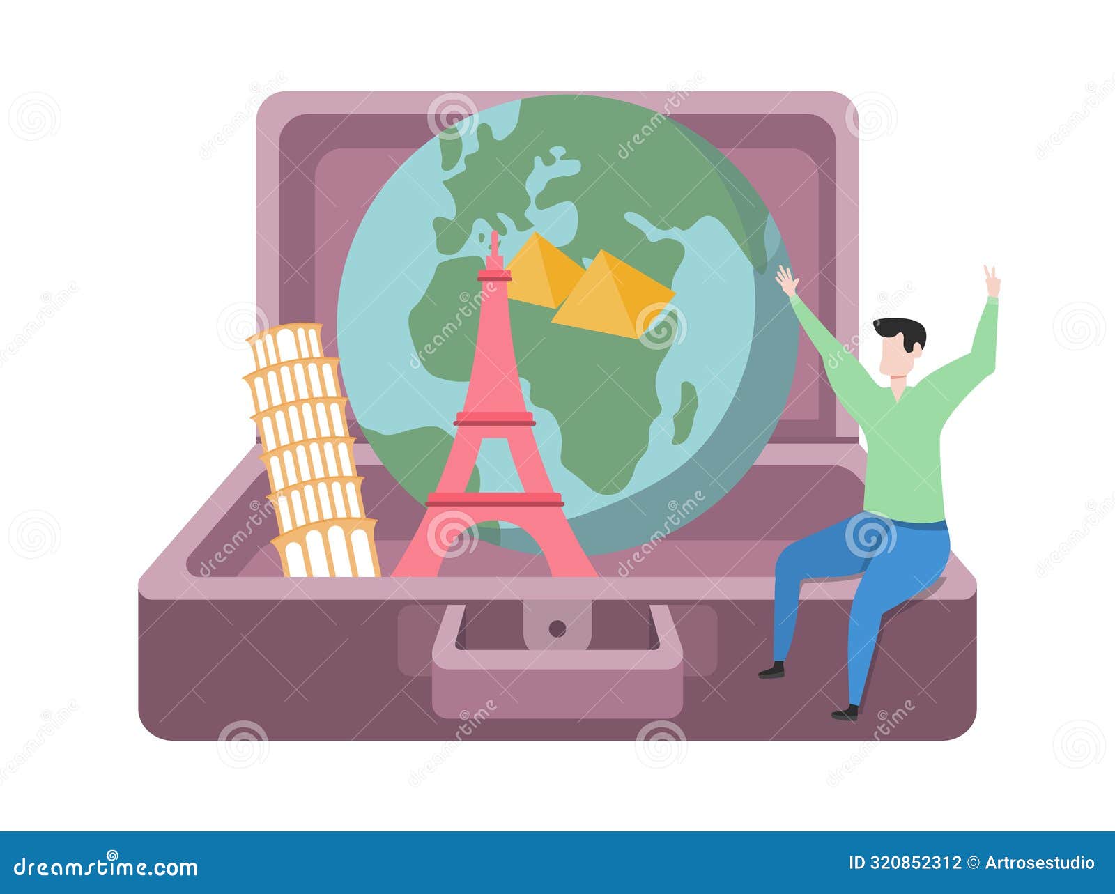 Travel Concept on Transparent Background, Flat Design Vector ...