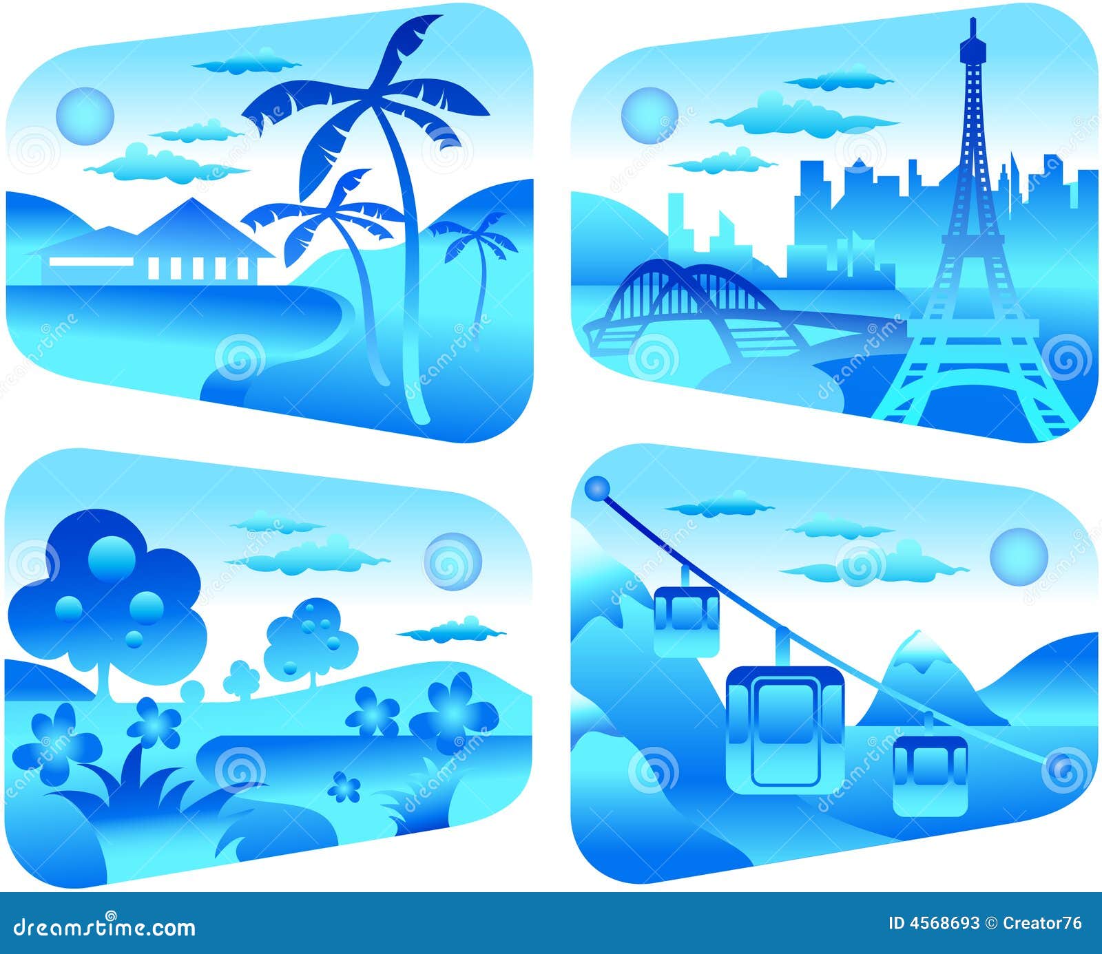 Travel in dark blue stock illustration. Illustration of palm - 4568693