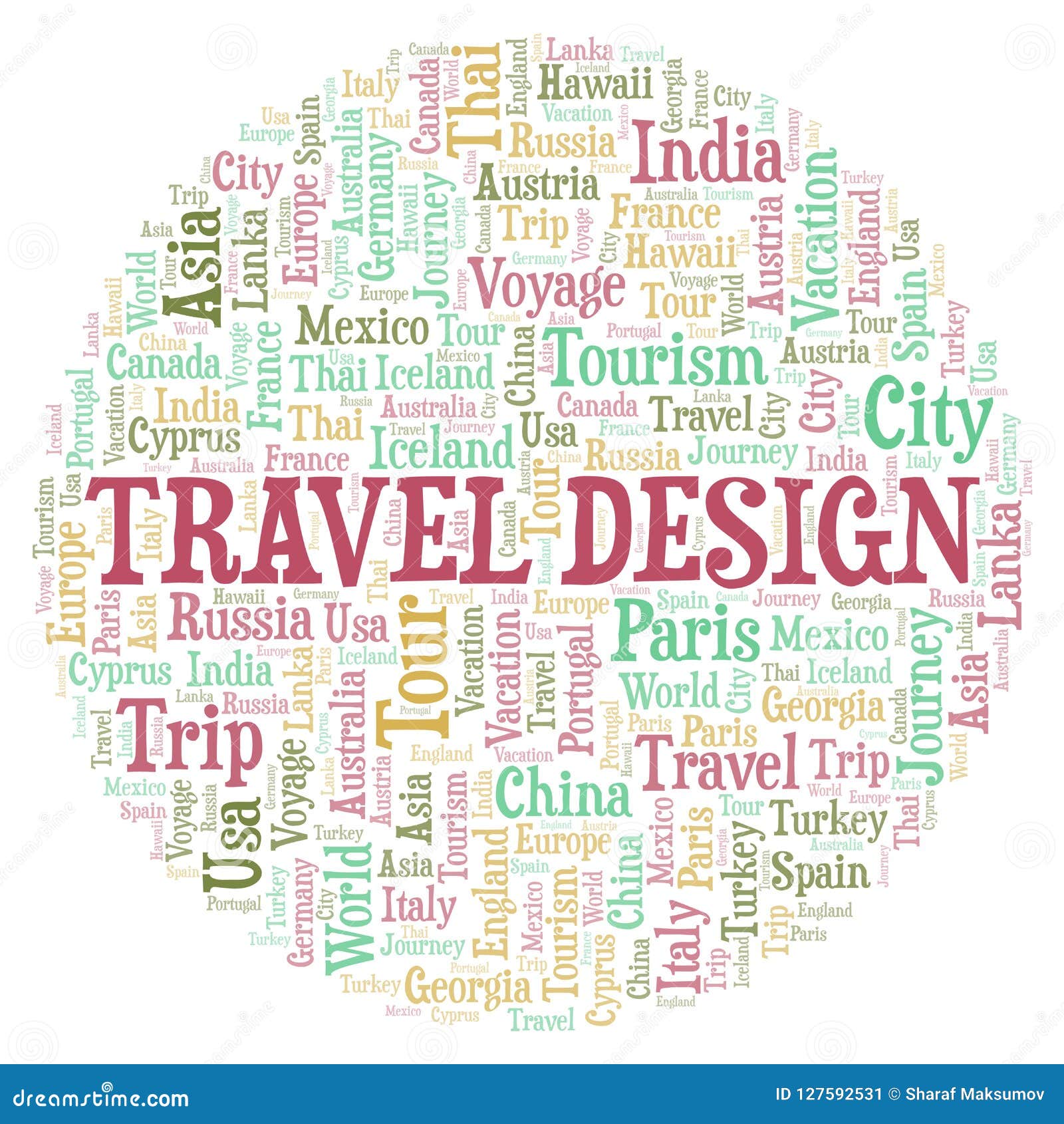 Travel Design word cloud. stock illustration. Illustration of poster ...
