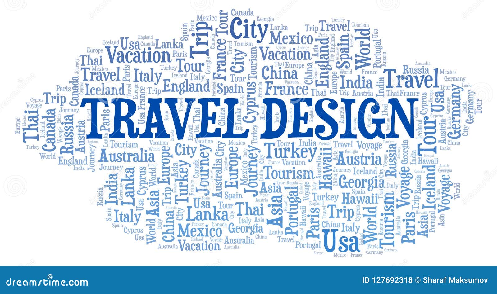Travel Design word cloud. stock illustration. Illustration of tour ...