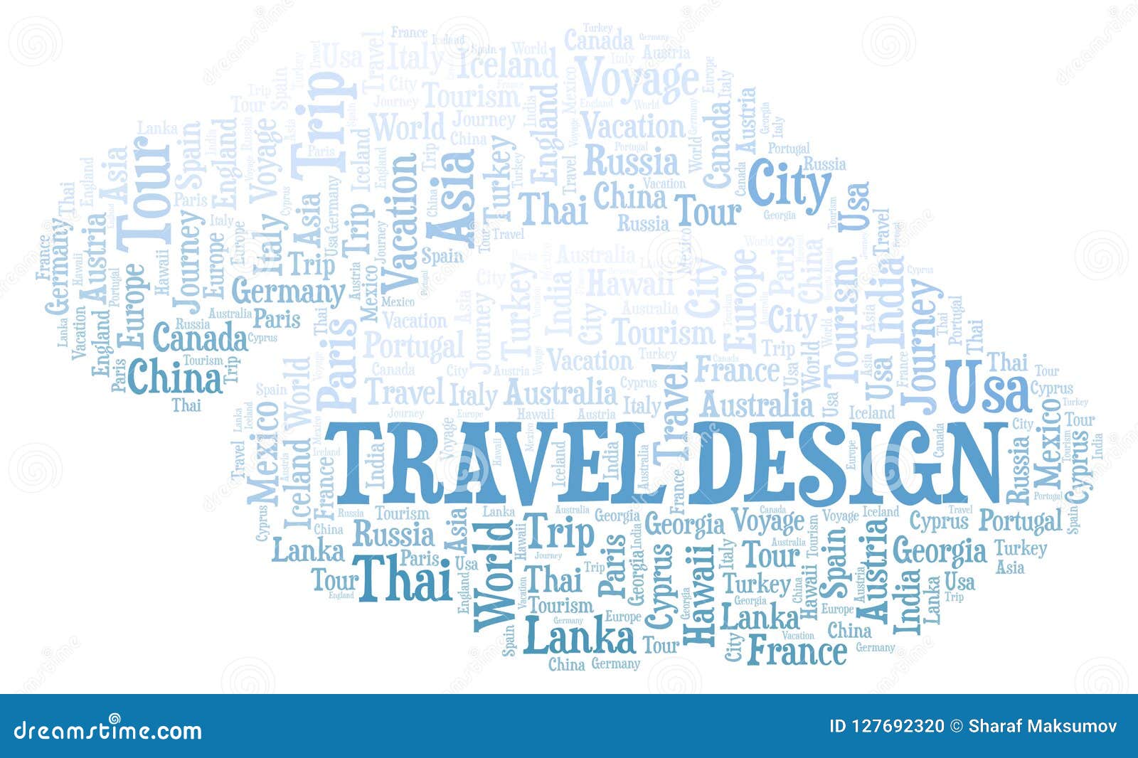 Travel Design word cloud. stock illustration. Illustration of text ...