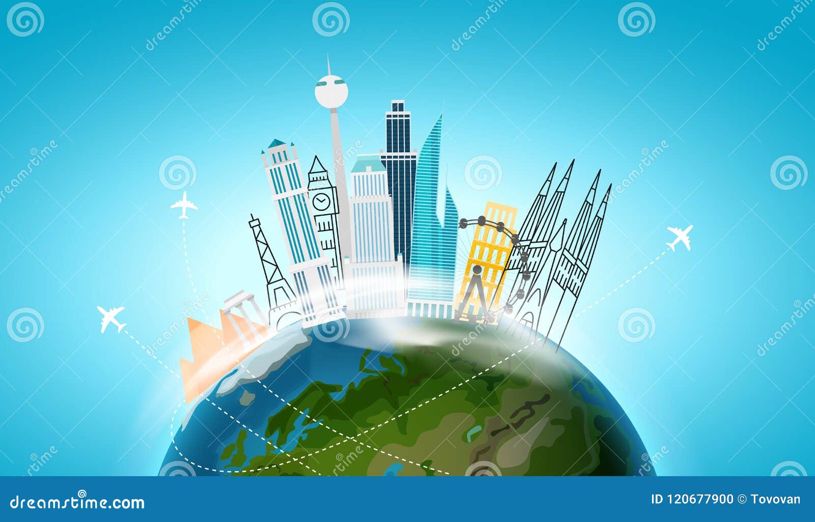 Travel Destination Concept. Illustration Stock Vector - Illustration of ...