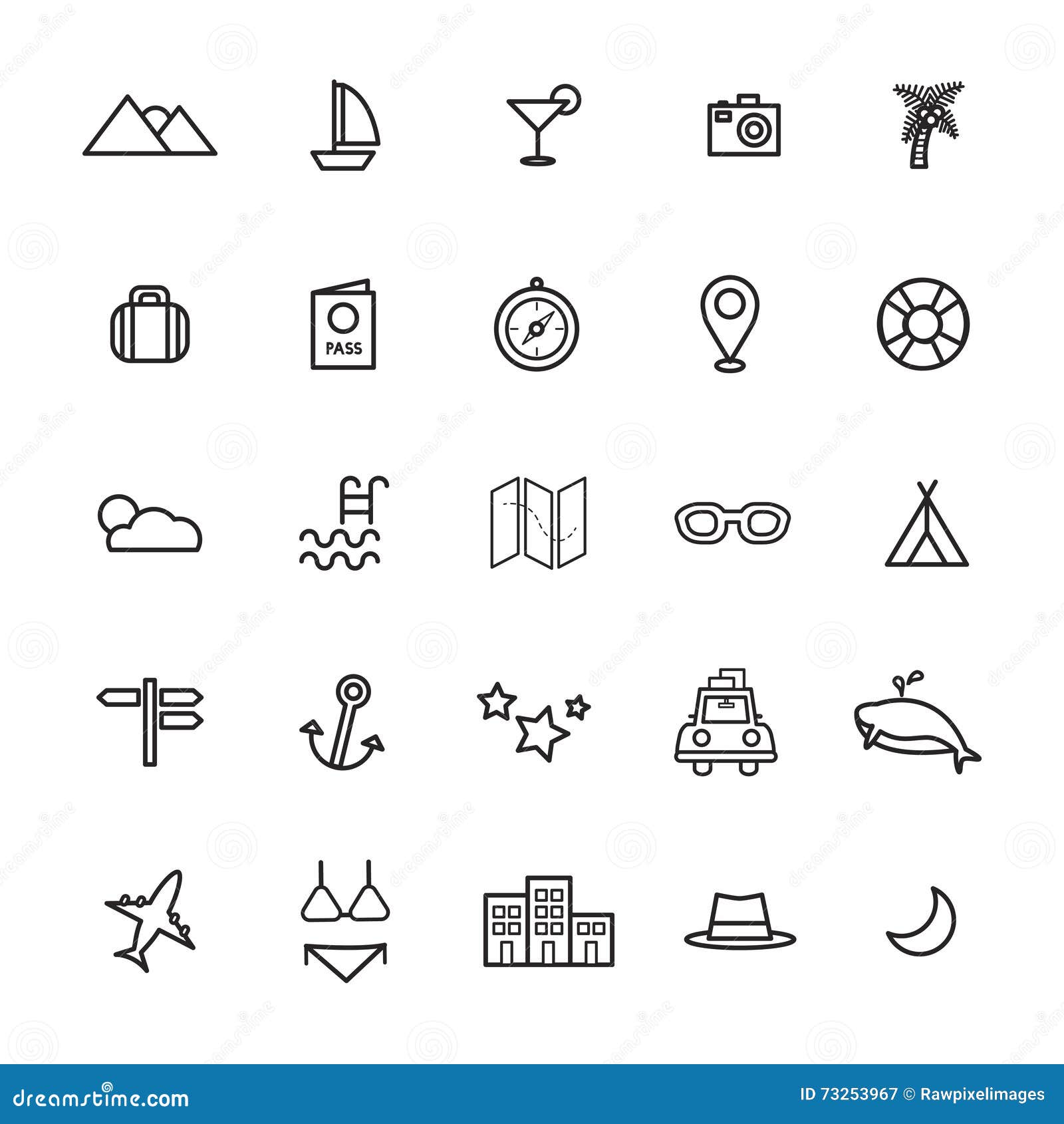 Travel Destination Icon Vectors Illustration Concept Stock Vector ...