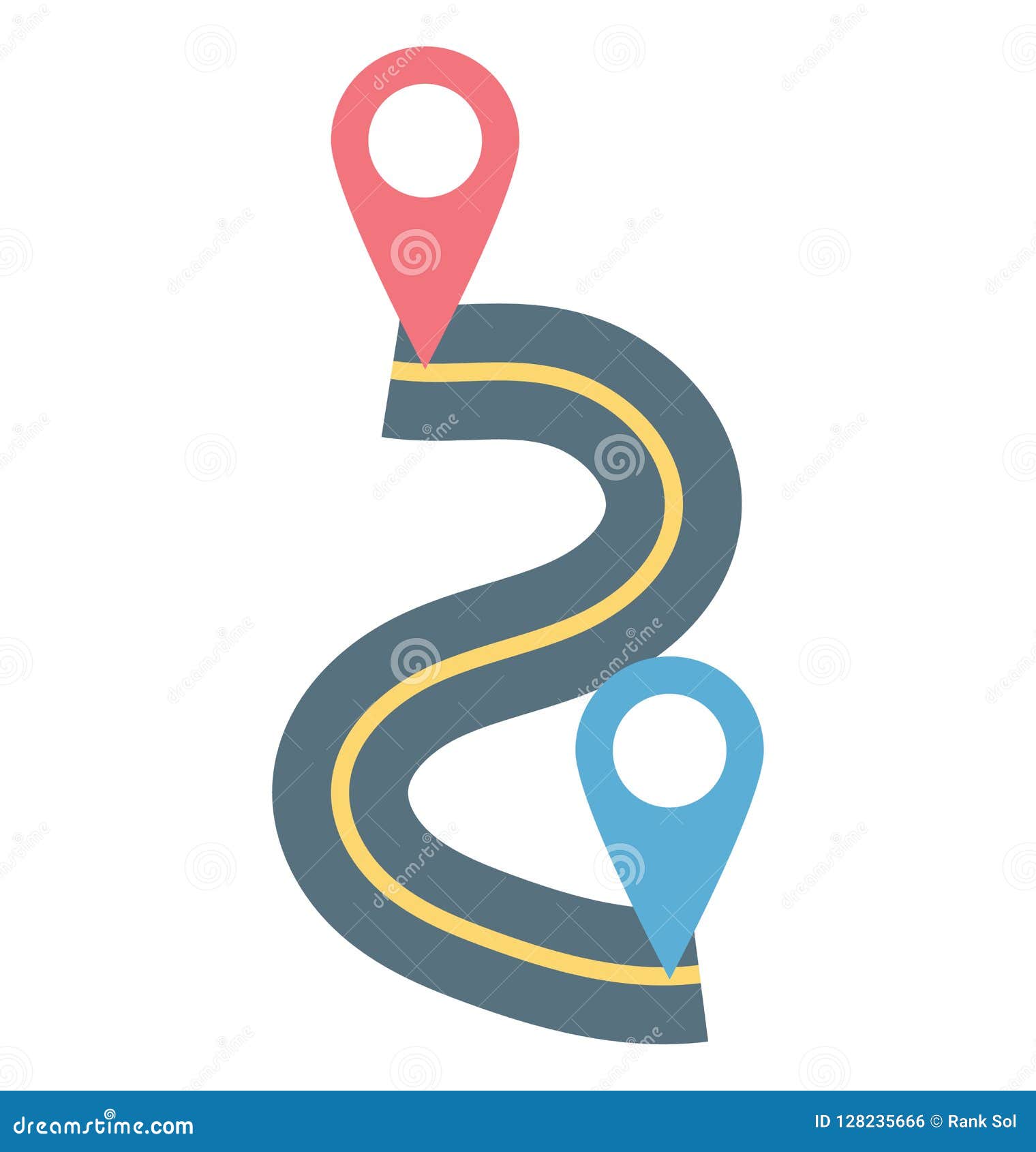 Travel Distance Color Illustration Vector Icon Stock Vector ...
