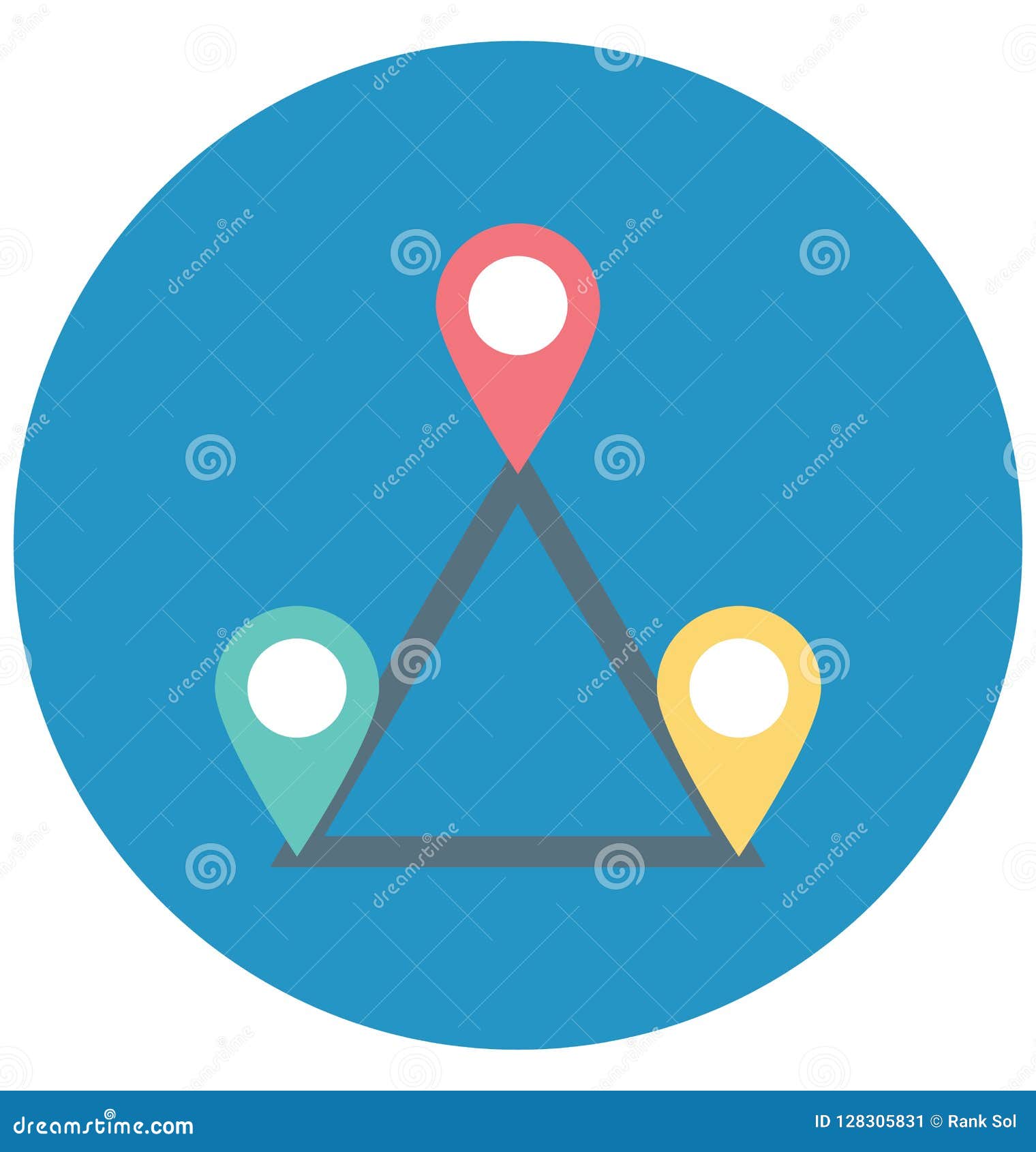Travel Distance Color Illustration Vector Icon Stock Vector ...
