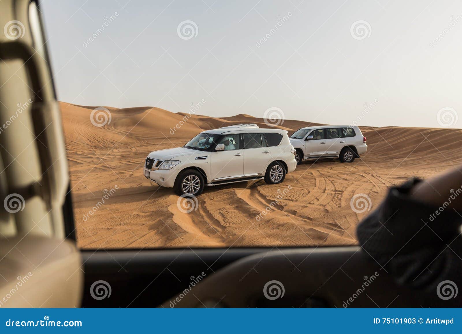 Travel in the Dune Sand by 4x4 Off Road at Dubai Editorial Stock Photo ...