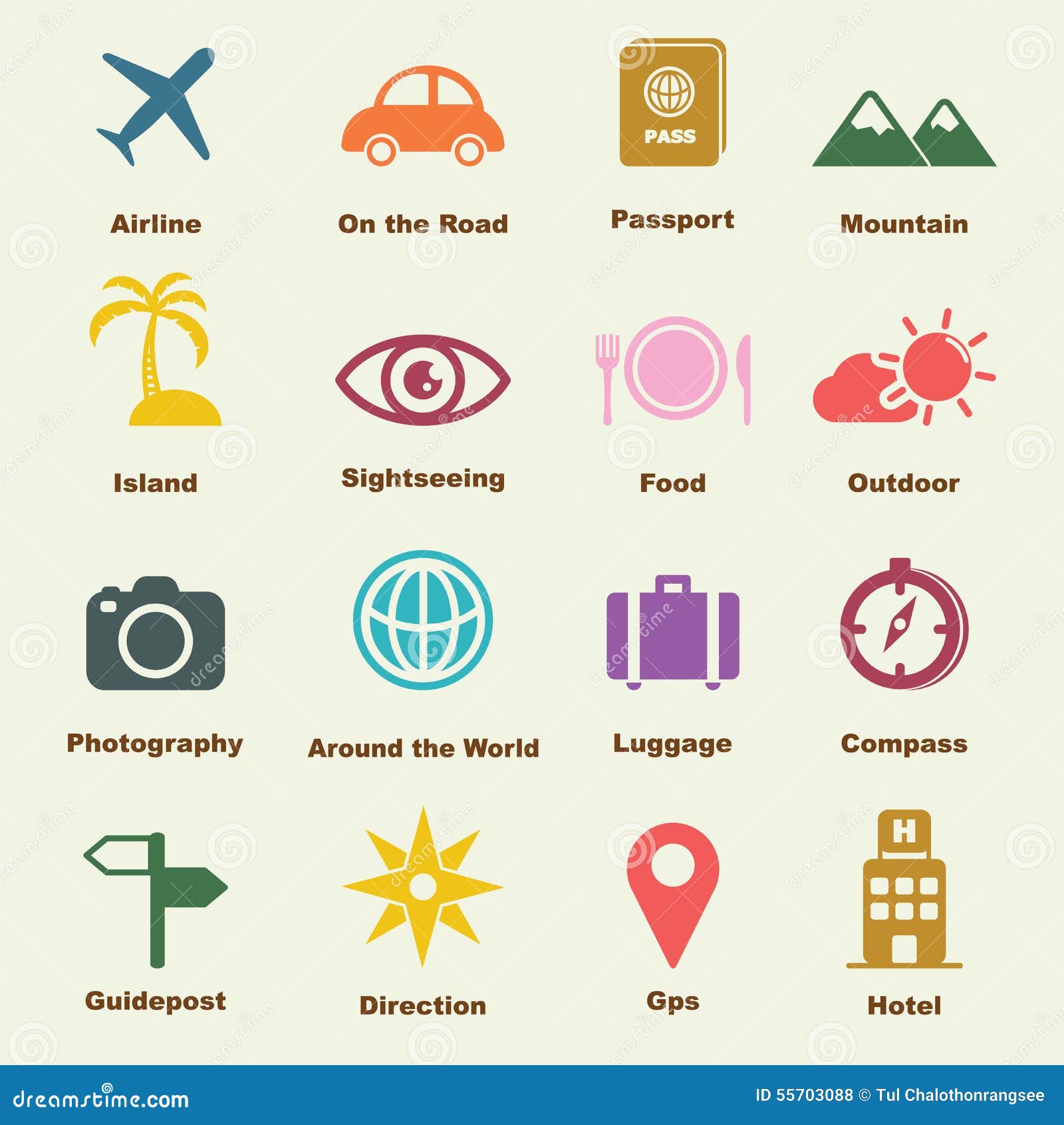 Travel elements stock vector. Illustration of outdoor - 55703088