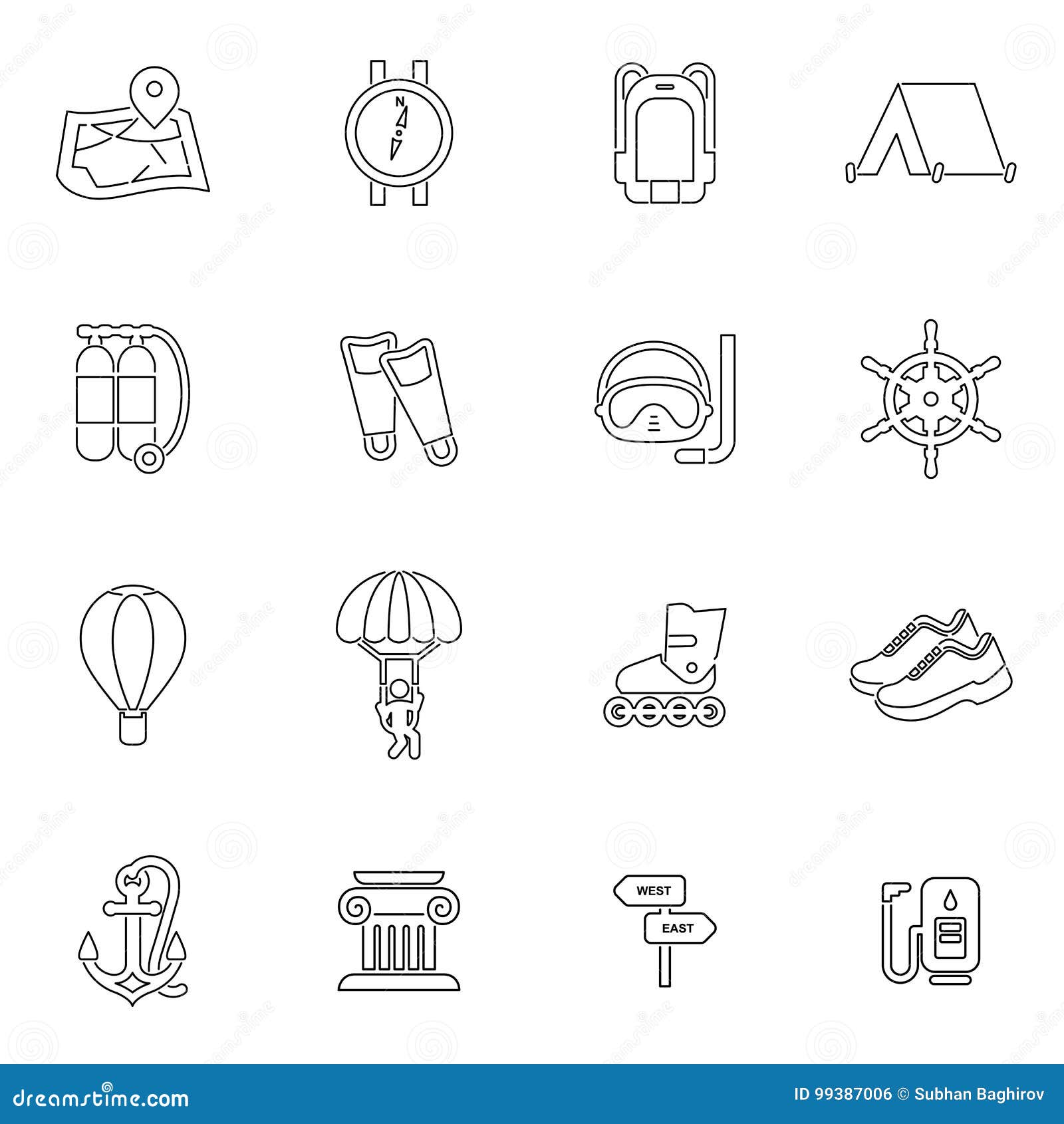 Travel and Entertainment Icon Set Vector Illustration Stock Vector ...