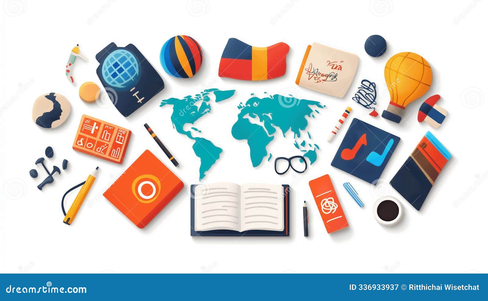 Maps Of Around The World, Set Of Map Pin With Detailed Map Cartoon ...