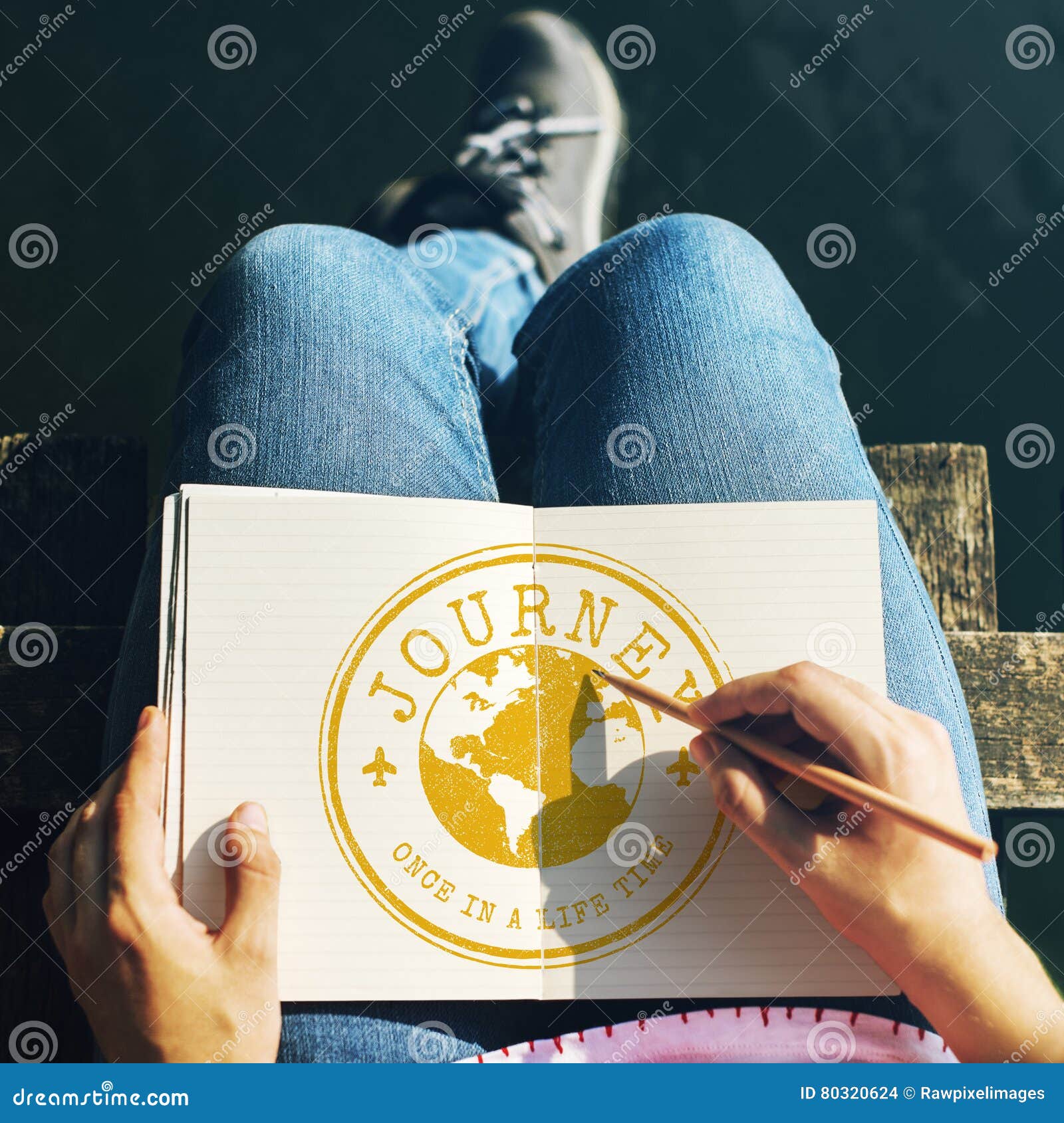 Travel Explore World Journey Stamp Concept Stock Photo - Image of icon ...