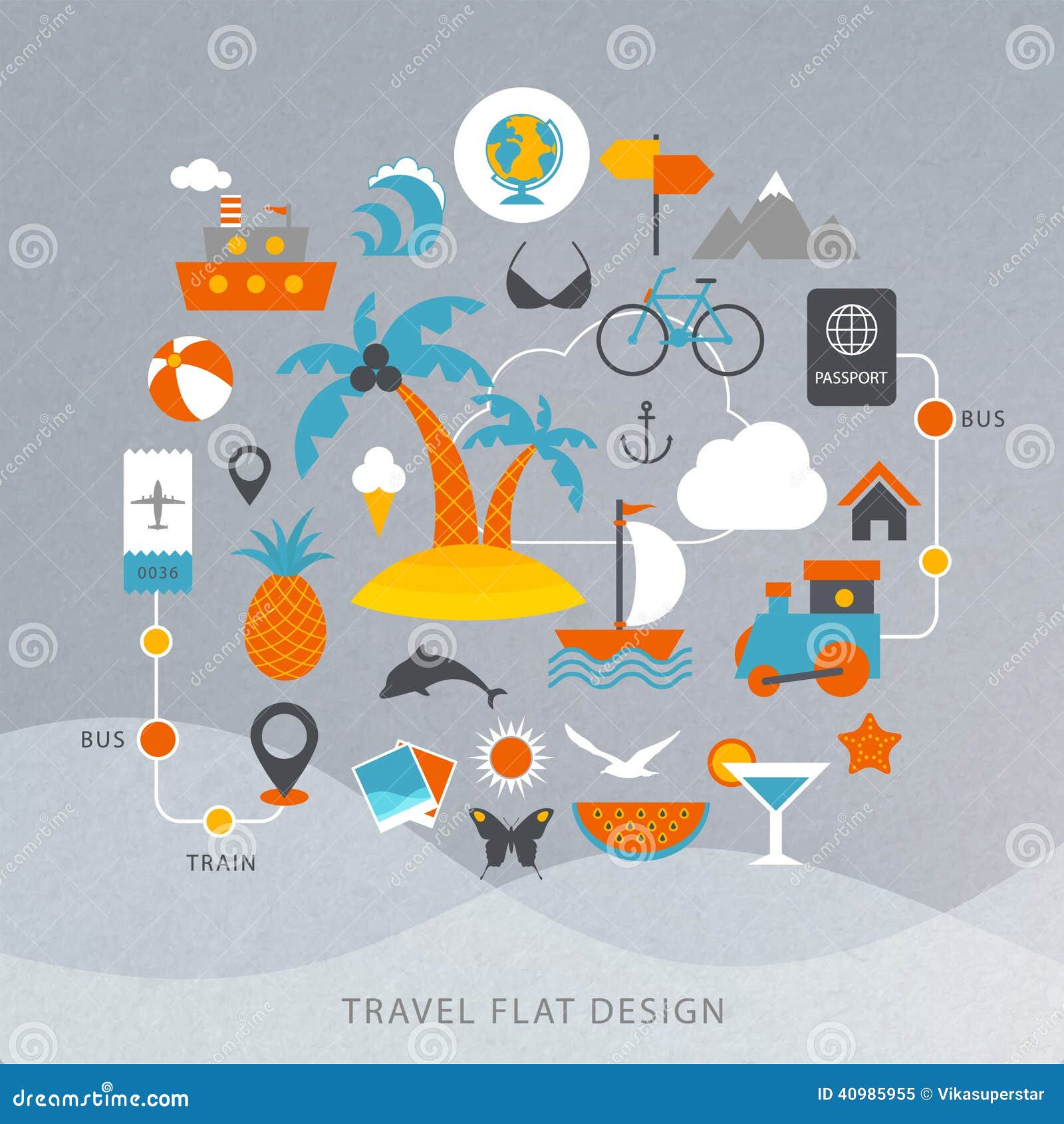 Travel Flat Infographic Set Vector Illustration | CartoonDealer.com ...
