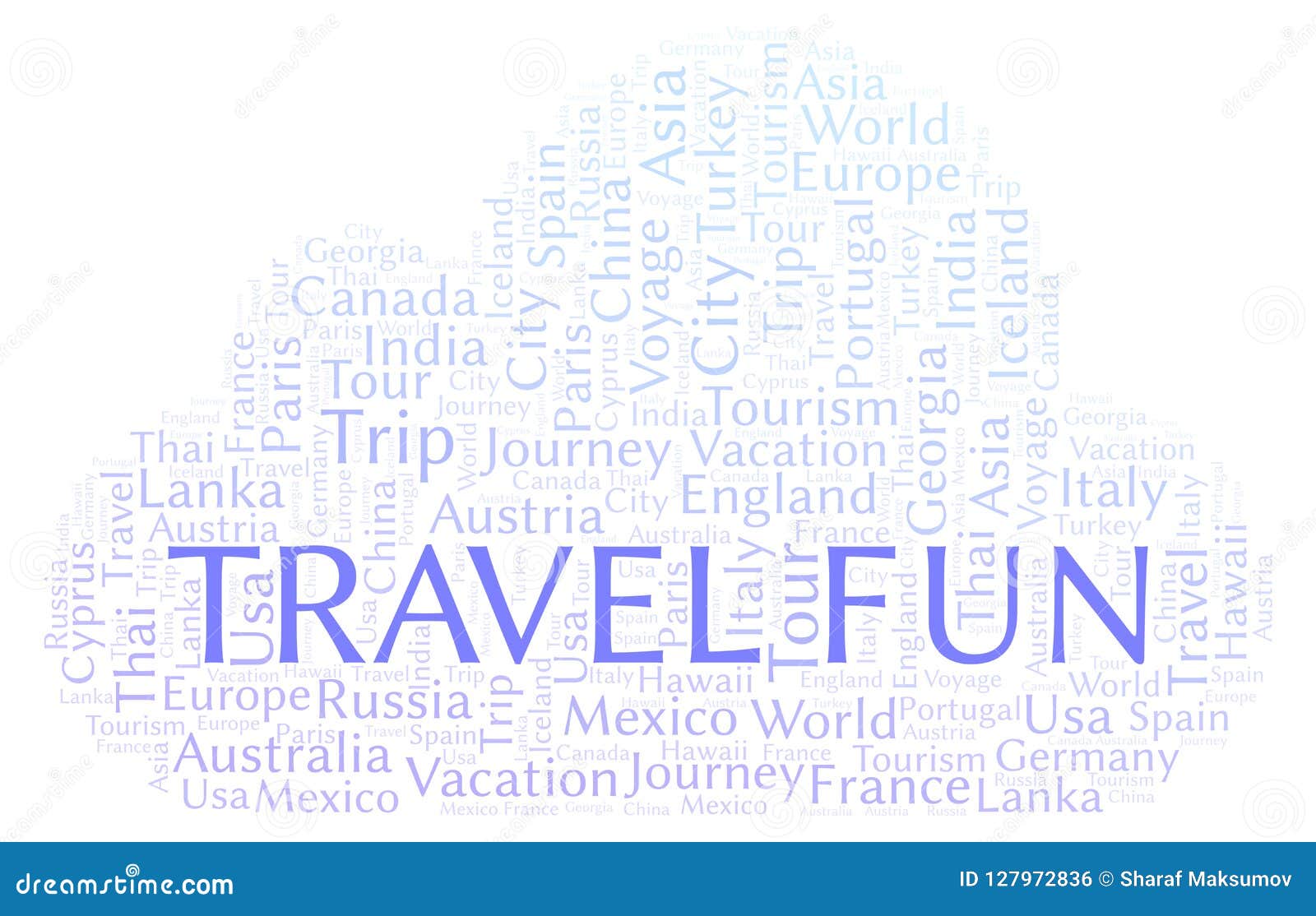 Travel Fun word cloud. stock illustration. Illustration of bright ...