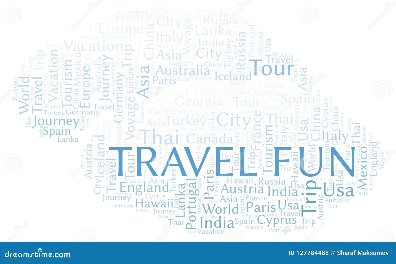 Travel Fun word cloud. stock illustration. Illustration of bubble ...
